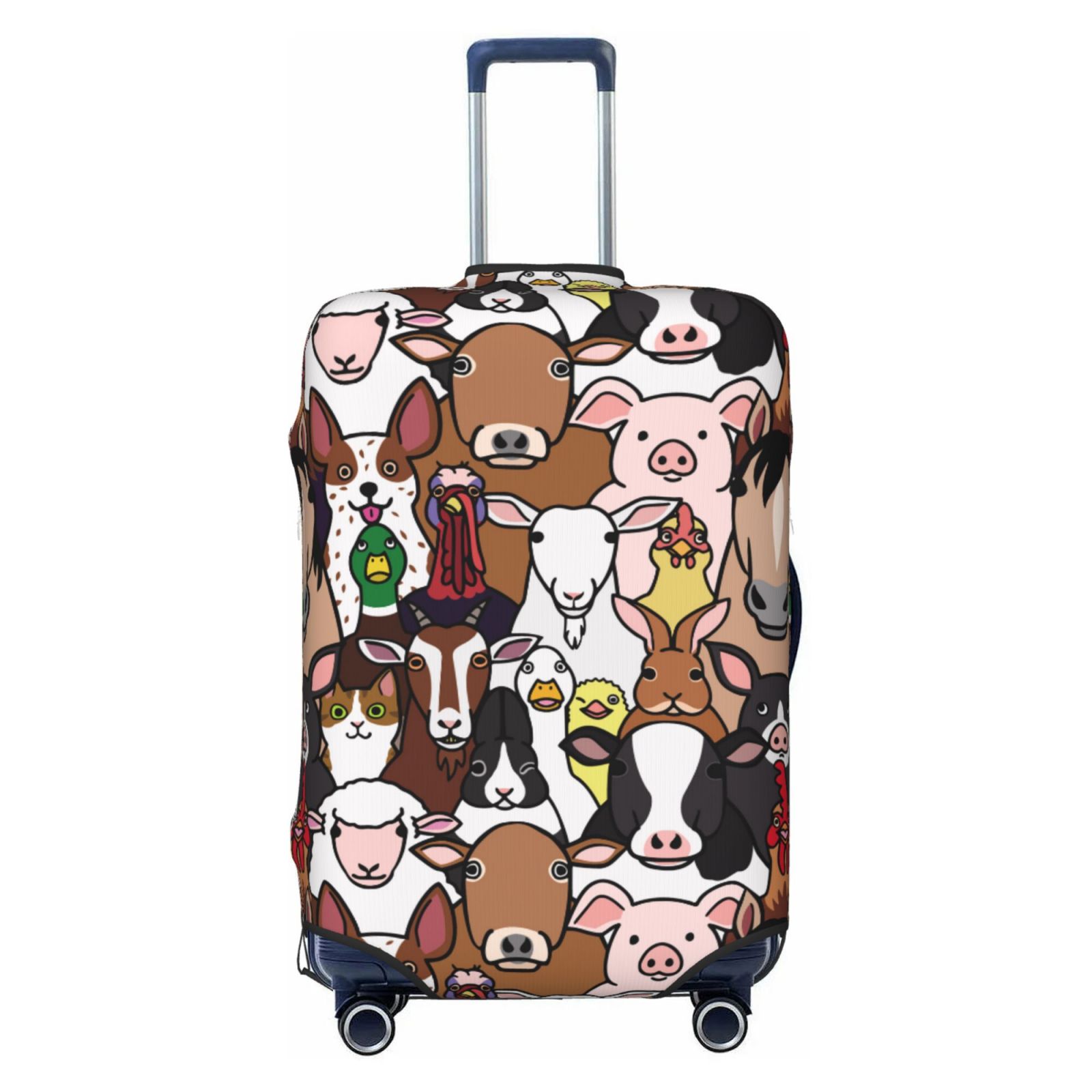 funny farm pig cow cat face Luggage Cover for Travel Business Trip ...