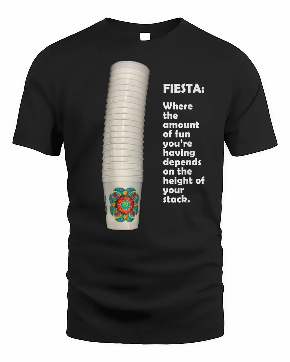 funny fiesta stack of cups shirt - Walmart.com