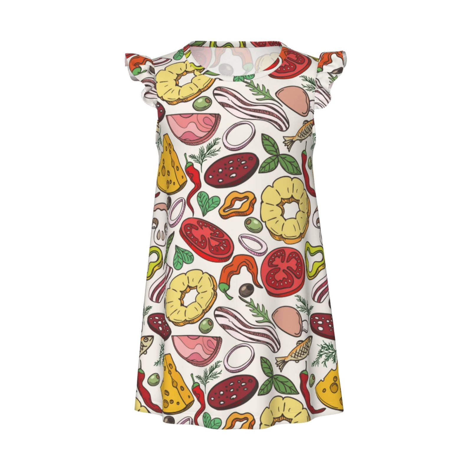 funny food(1) Girls Nightgowns, Pajamas for Girls, Soft Flutter Short ...