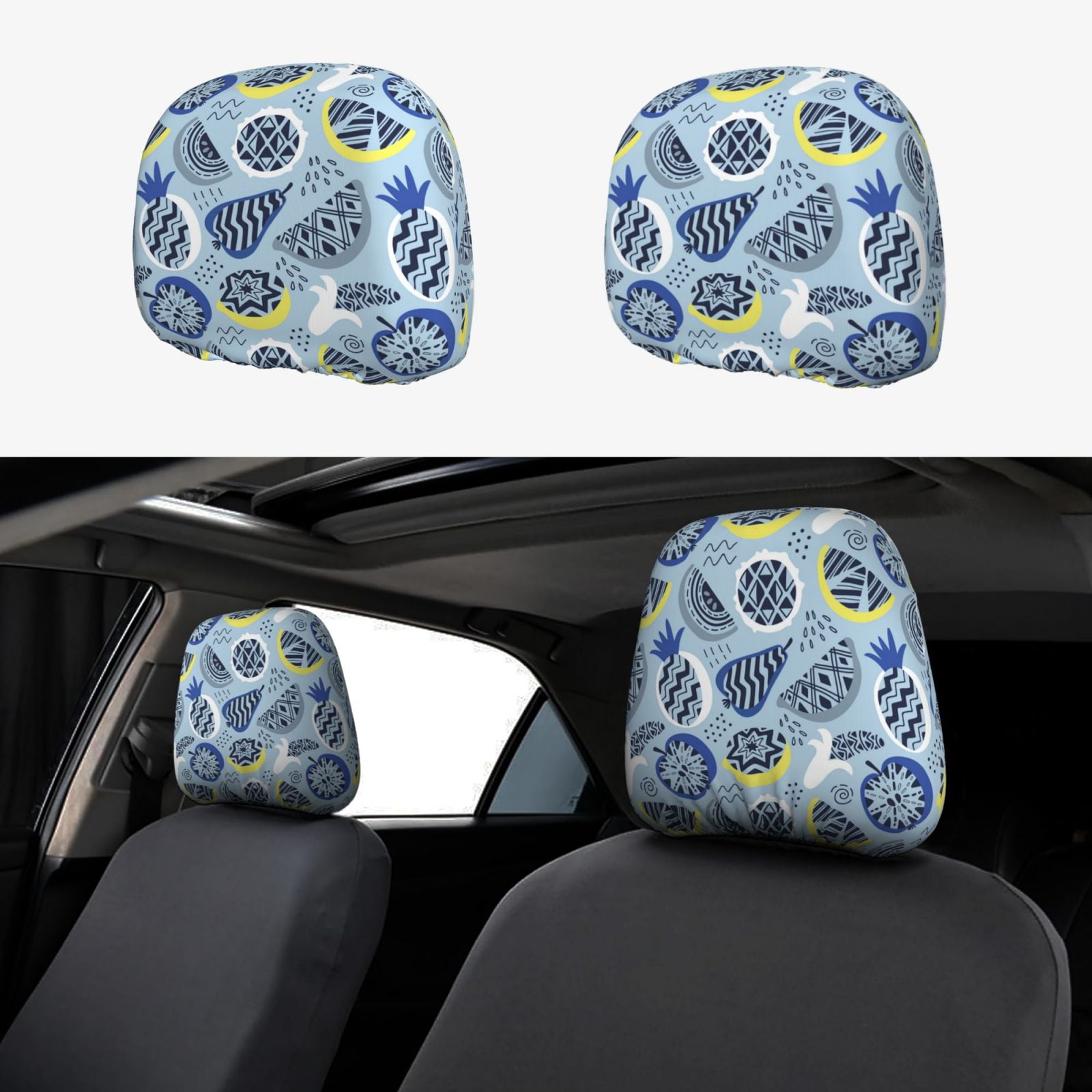 funny fruits Headrest Cover for Cars, 2Pack Car Headrest Cover, Soft ...