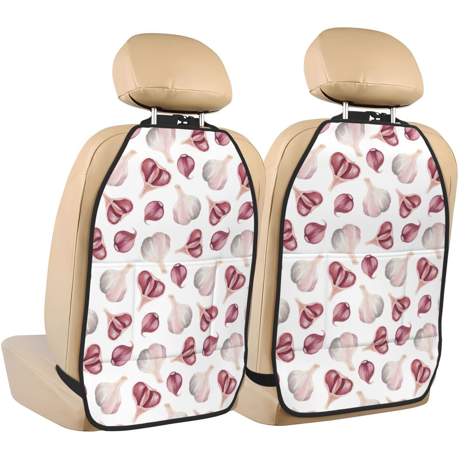 funny garlic cloves Print Backseat Car Organizer, 2 Pack Kick Mats Back ...