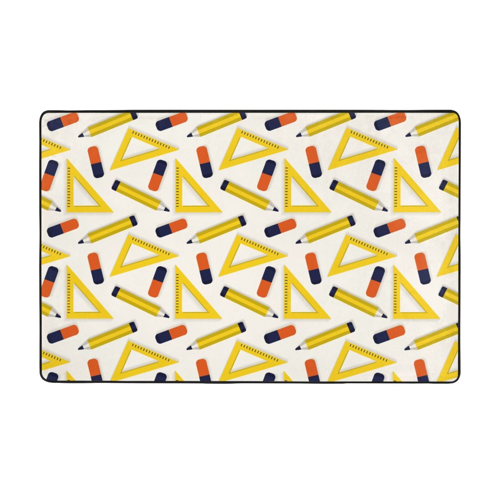 funny ruler pencil Print Shaggy Area Rug, Rugs for Living Room Bedroom ...
