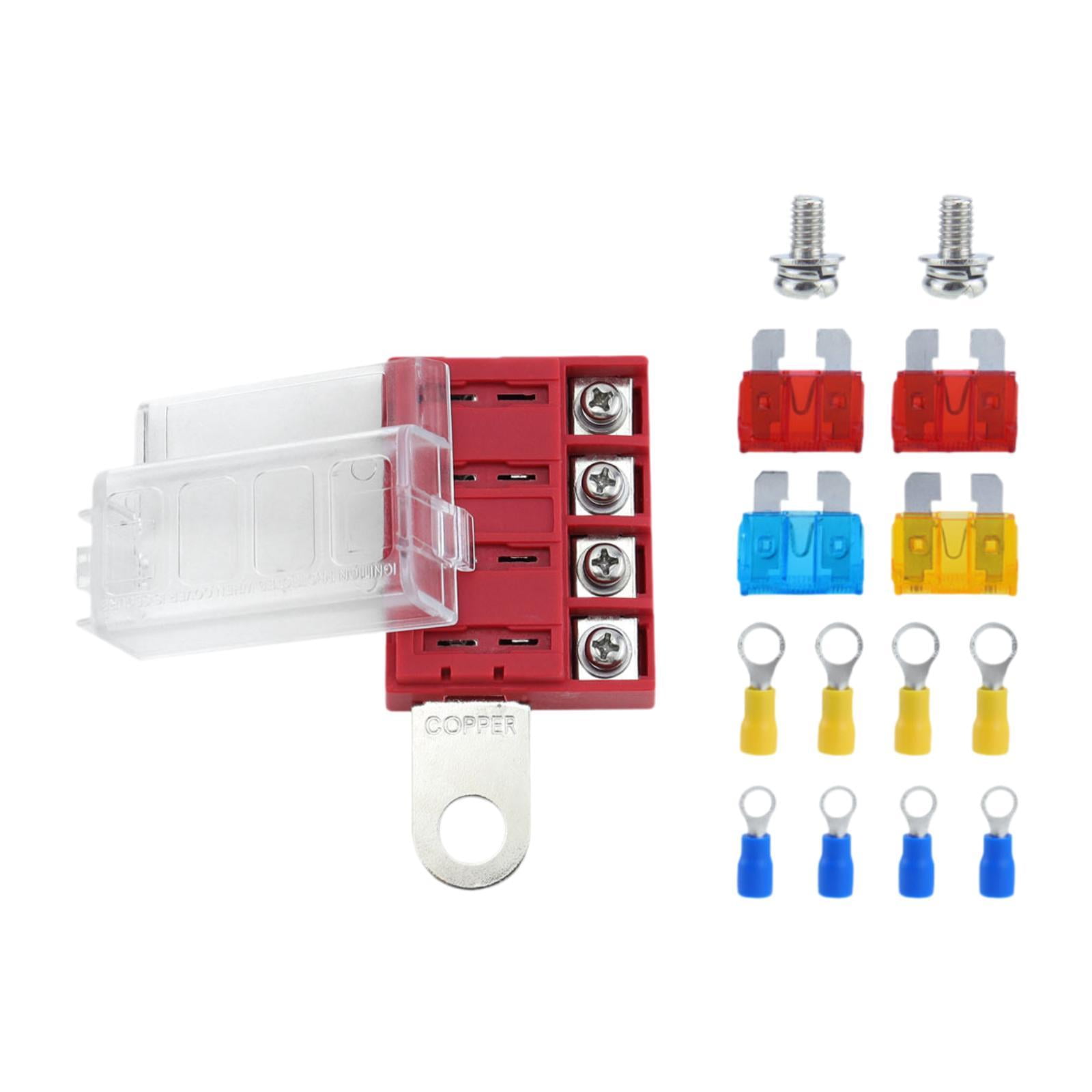 funtasica 5023 Blade Fuse Block Terminal Mount Kit 100A 32V Automobile ...