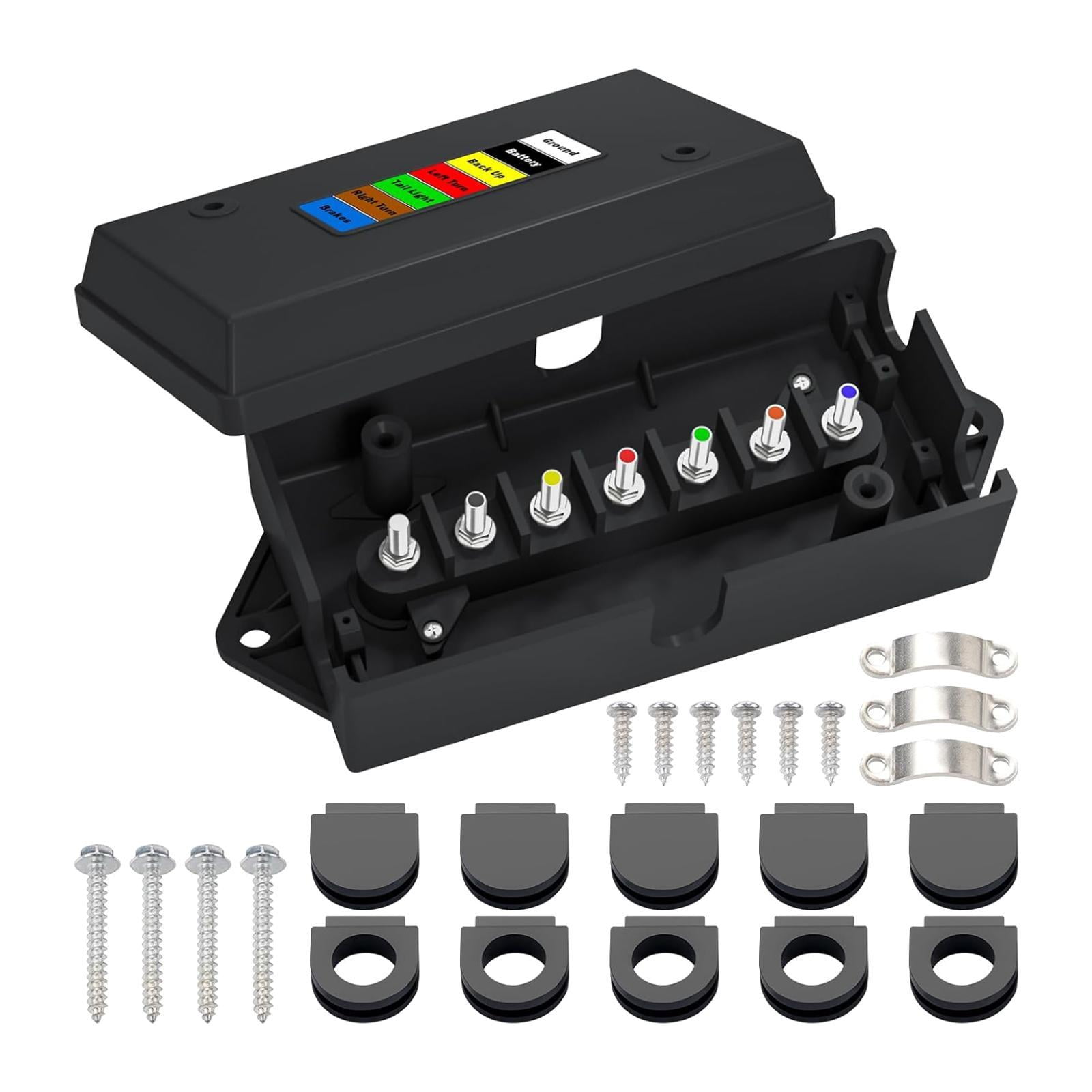 funtasica 7 Way Trailer Wiring Junction Box 7 Pin Trailer Wiring Box ...