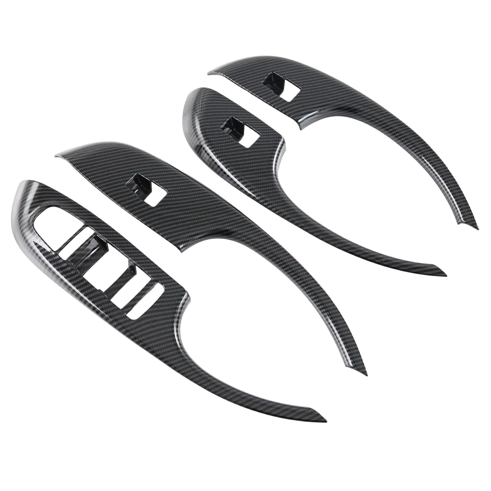funtasica Car Window Lift Switch Cover Carbon Fiber Door Armrest Window ...