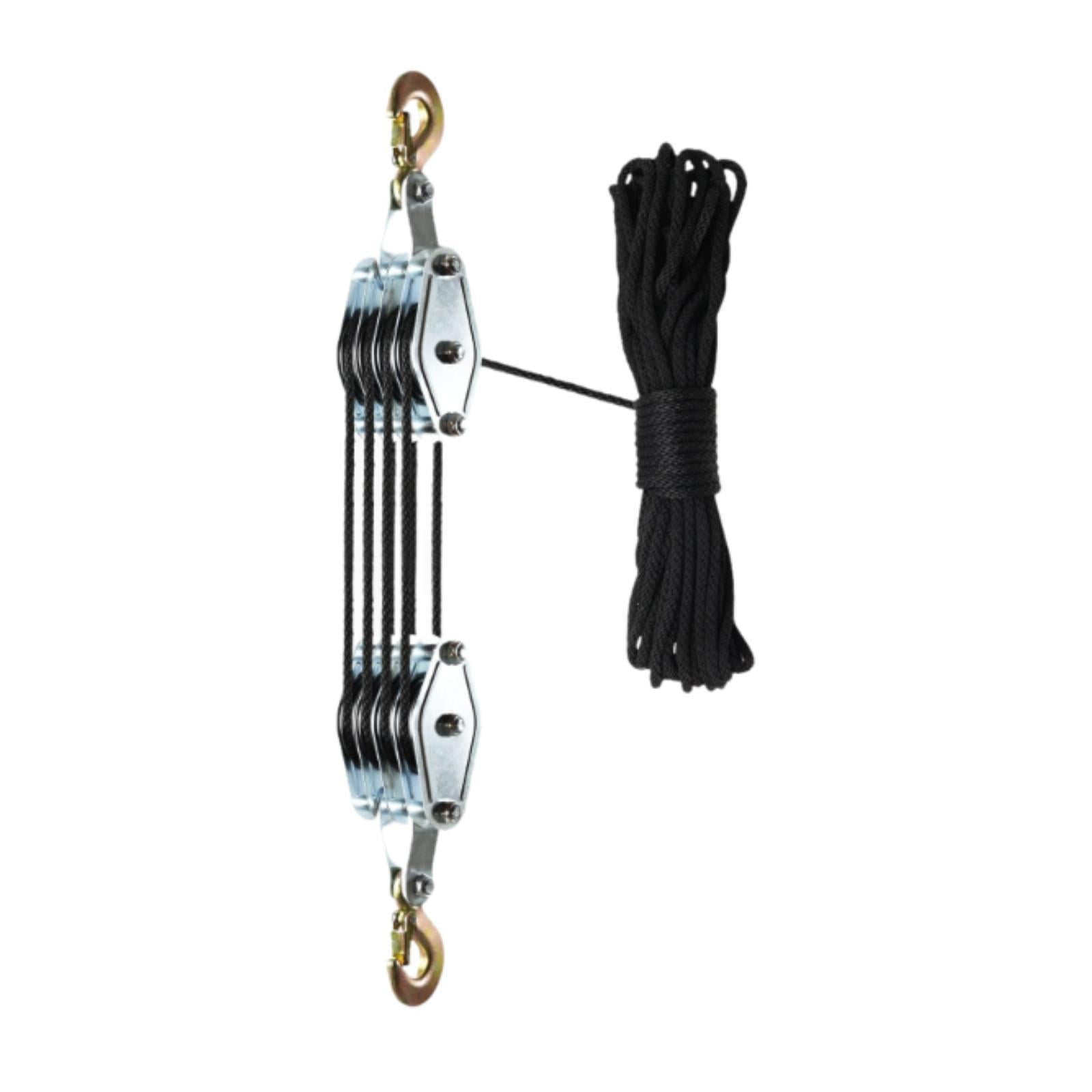 funtasica Rope Pulley Hoist Block and Tackle Sturdy Labor Saving ...