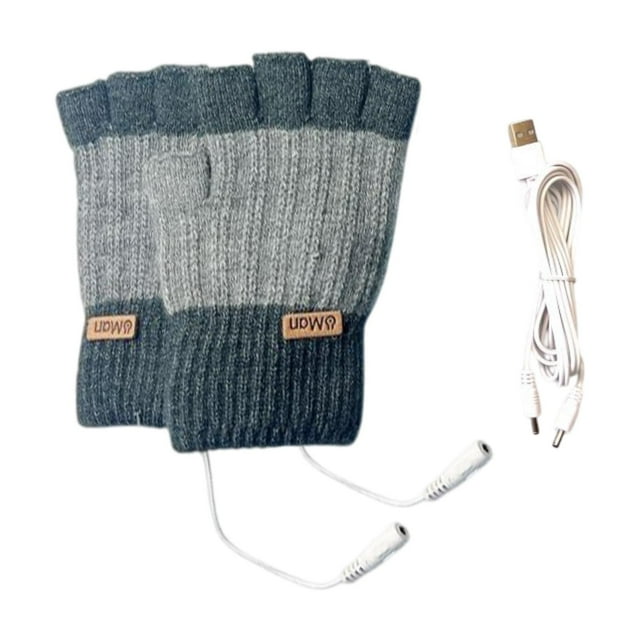 funtasica USB Heated Gloves Cold Weather Fingerless for Gaming Computer ...