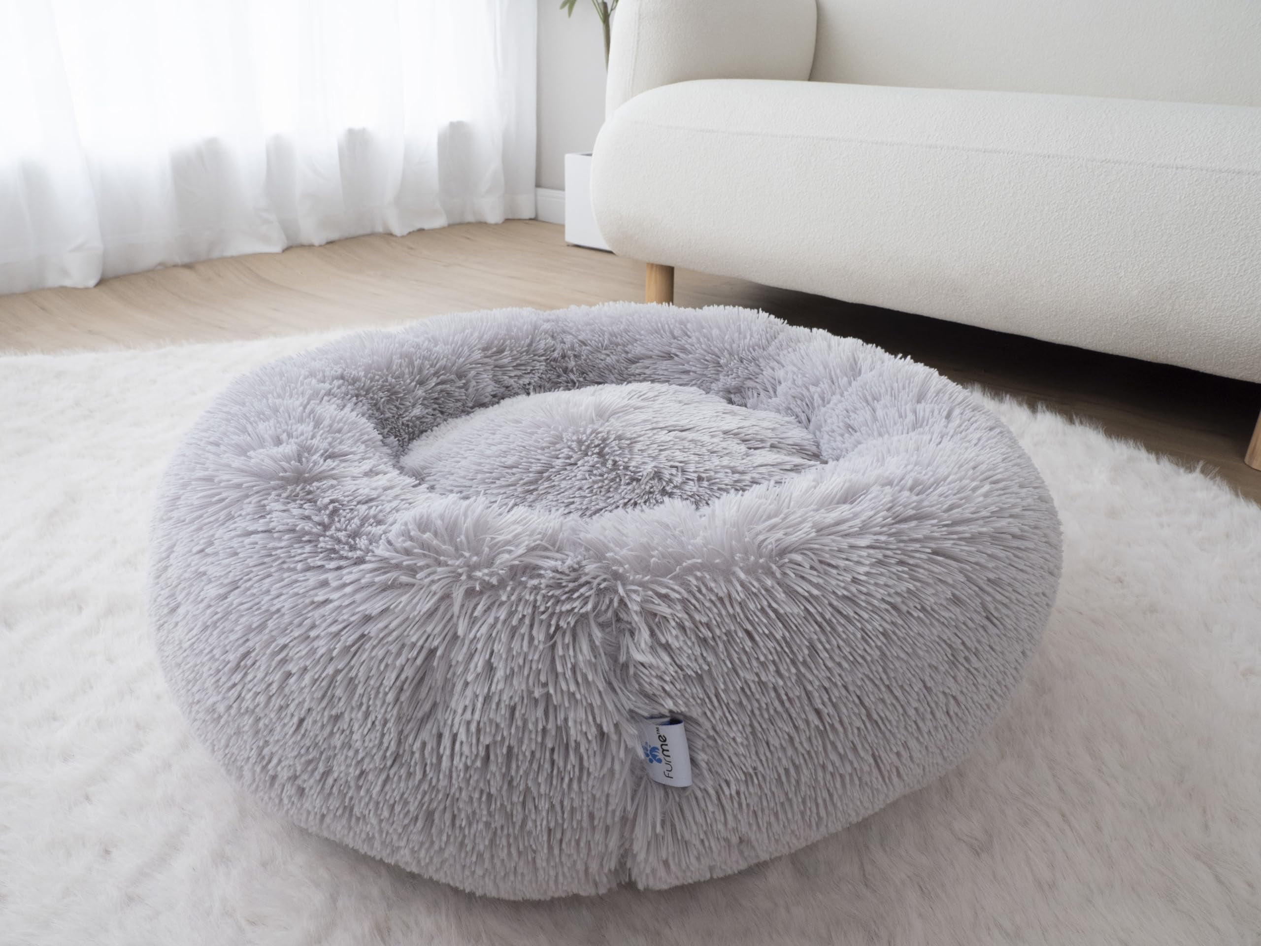 furMe Frost Calming Donut Pet Bed - Water and Dirt Resistant Soft Pet ...