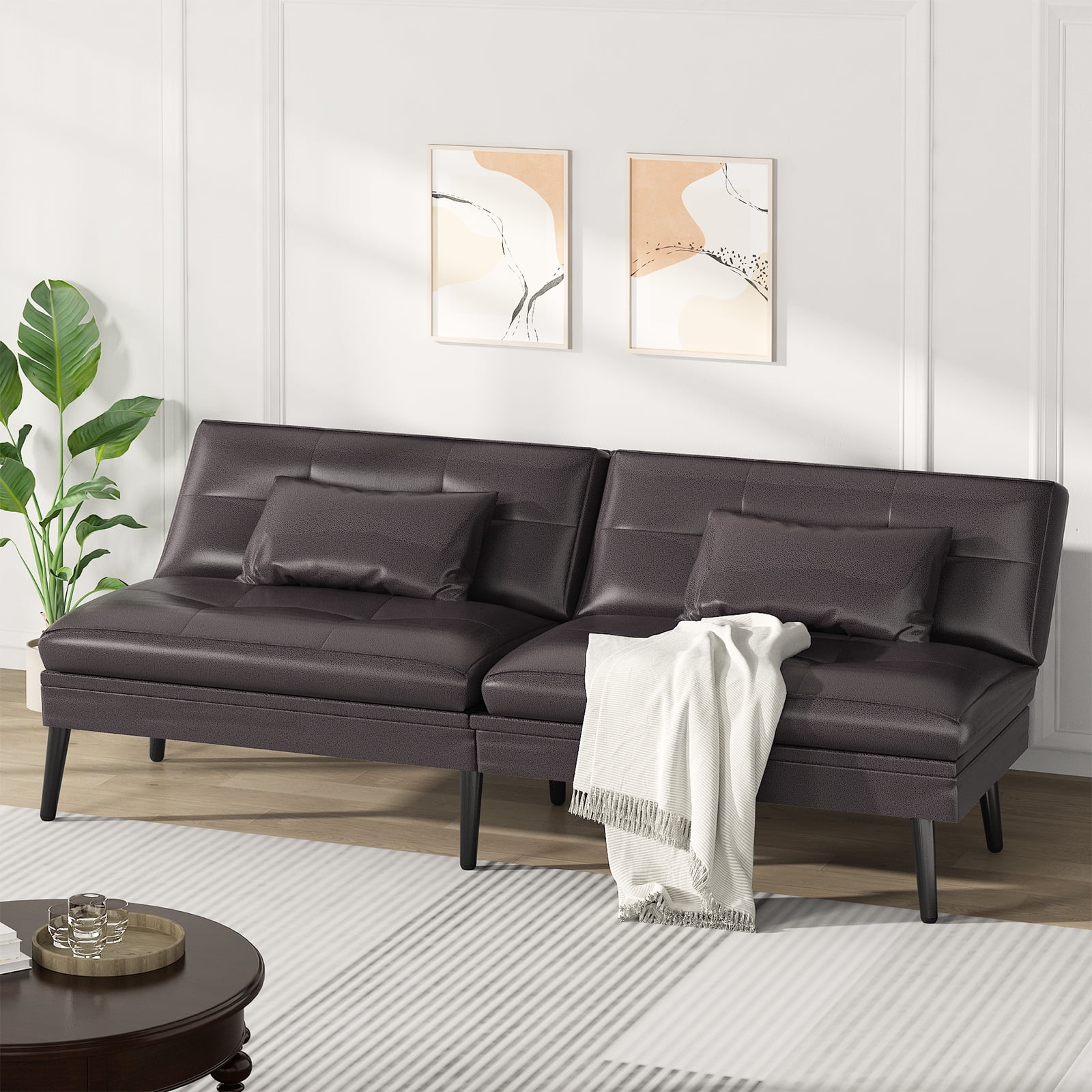 furlinkhm Convertible Futon Sofa Bed,70" Futon Sofa Bed,Adjustable ...