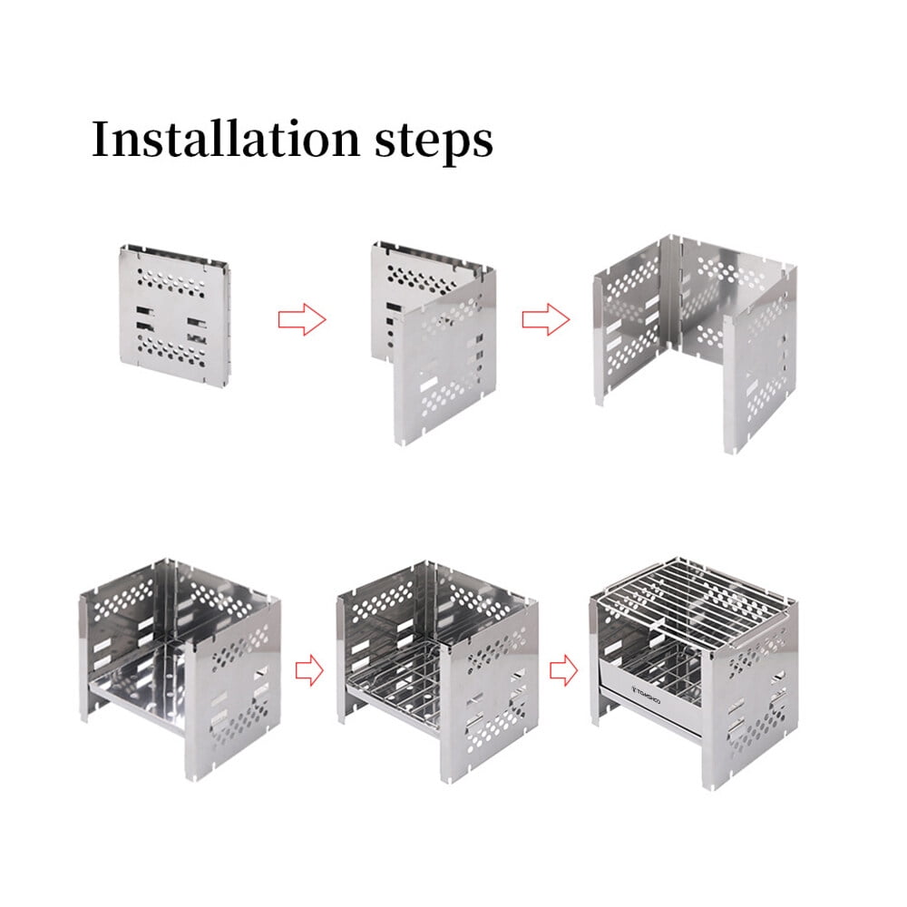 furnace,Barbecue Portable Wood Stainless Steel Portable Wood Stove Tool ...