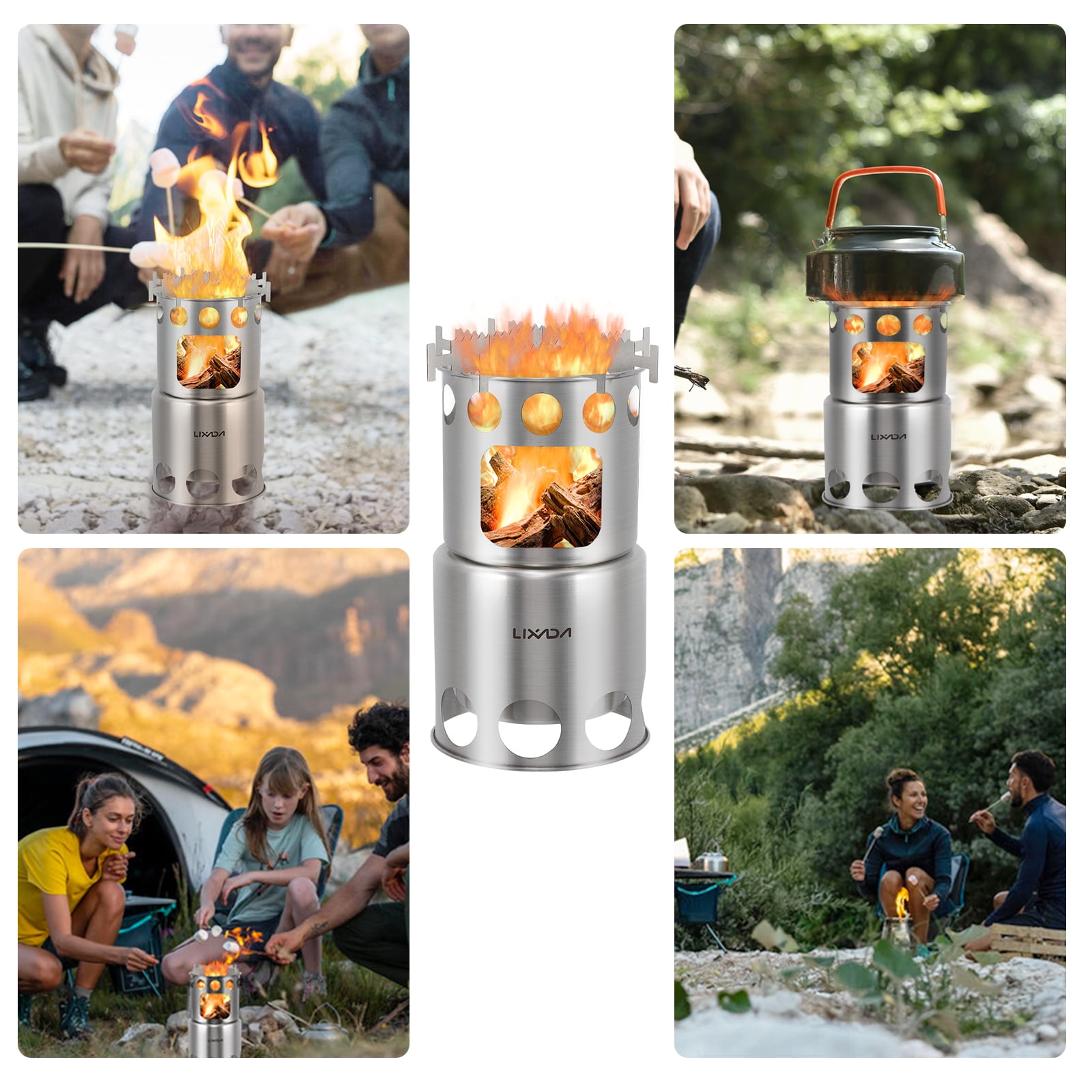 furnace,Stainless Steel Wood Portable Stainless Steel Stove Picnic Wood ...