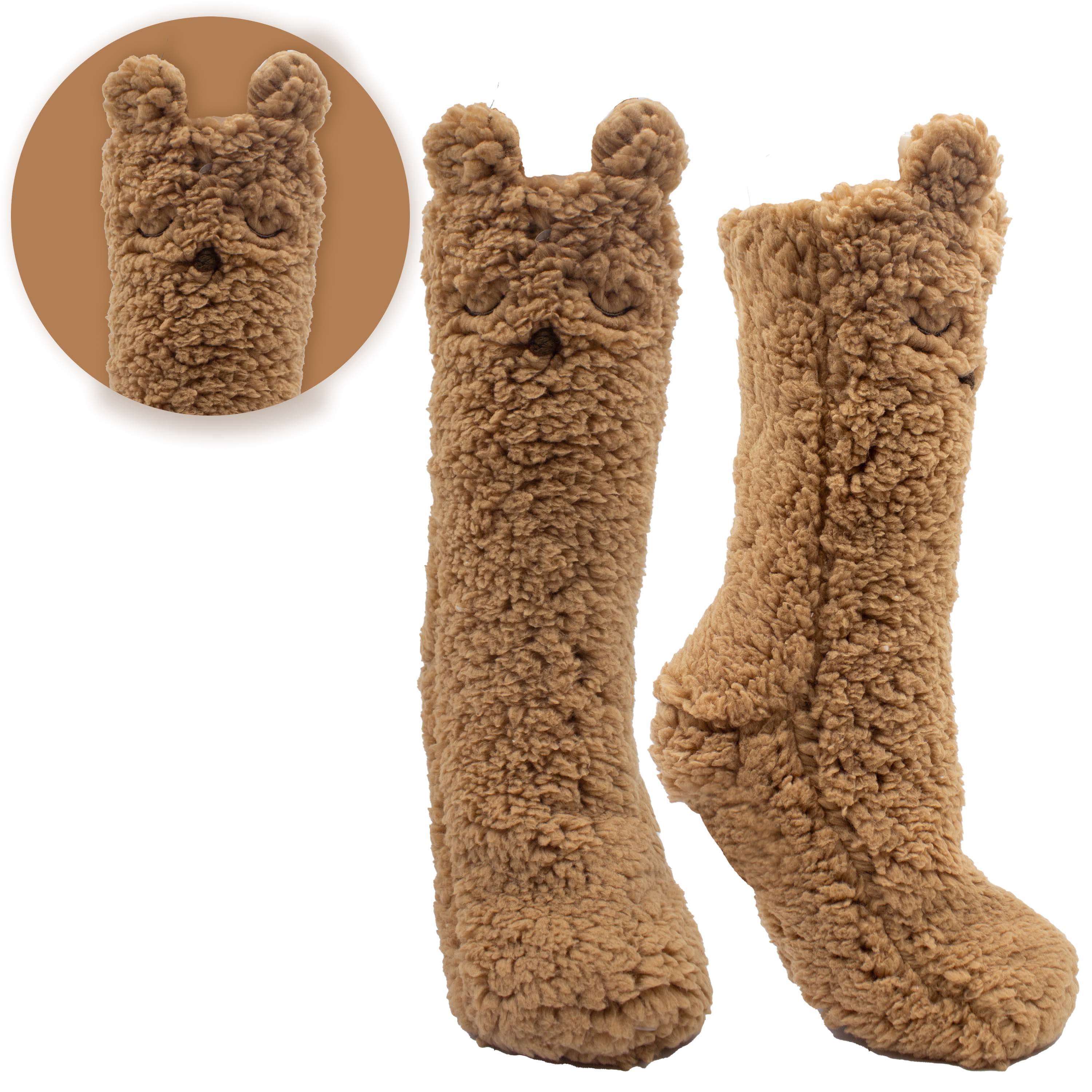 furry little friends lounge socks- infused with rose n shea Bear 3D ...