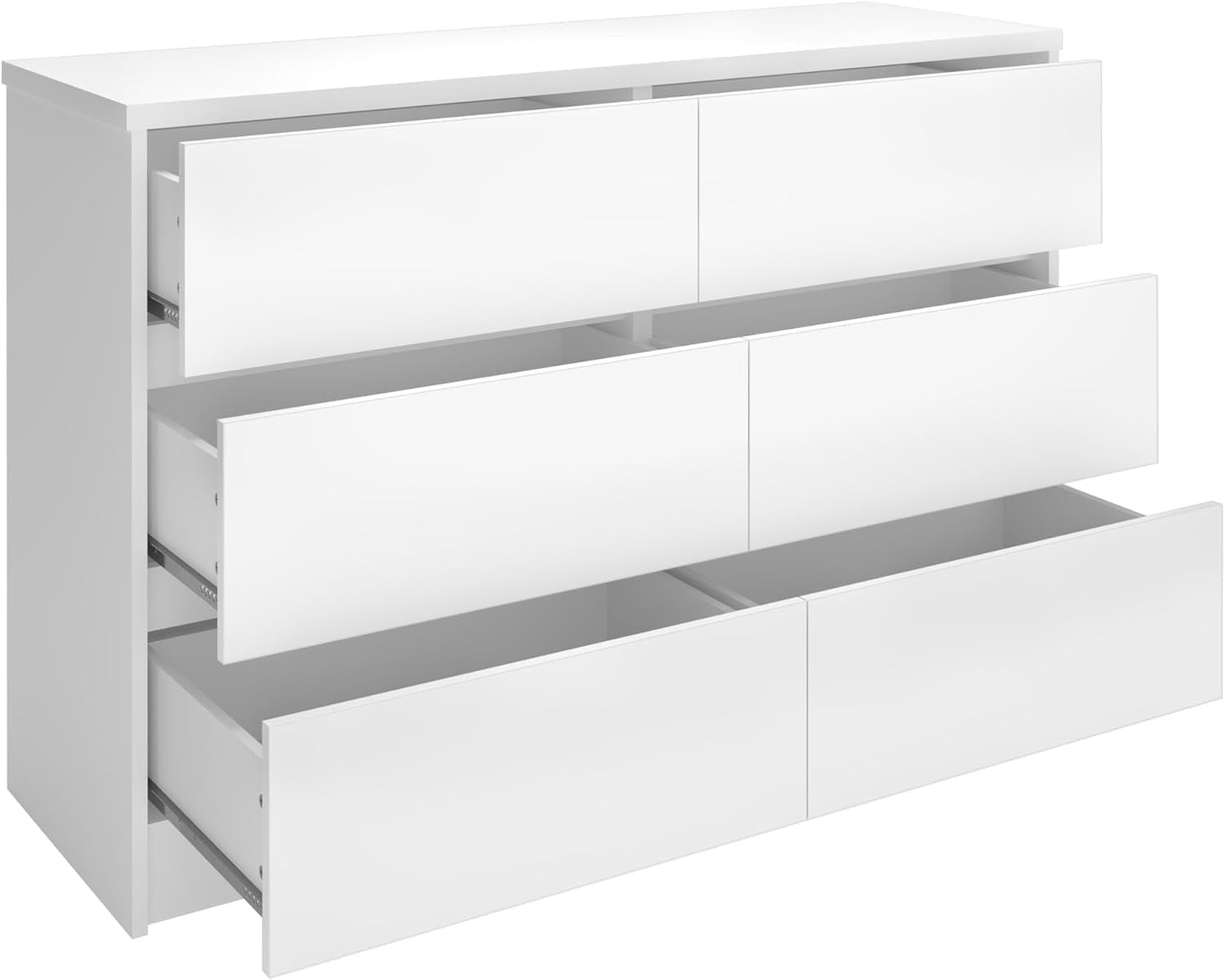 Modern White 6 Drawer Dresser for Bedroom, Living Room Chest of Drawers ...