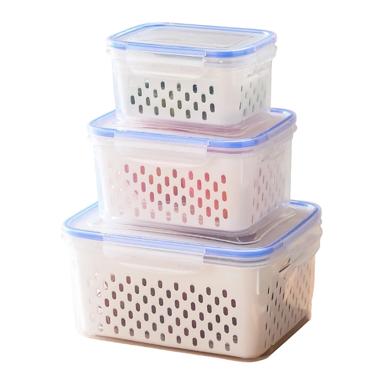 fuxzkrlz 3PCS Crisper Box Airtight Food Storage Containers with ...