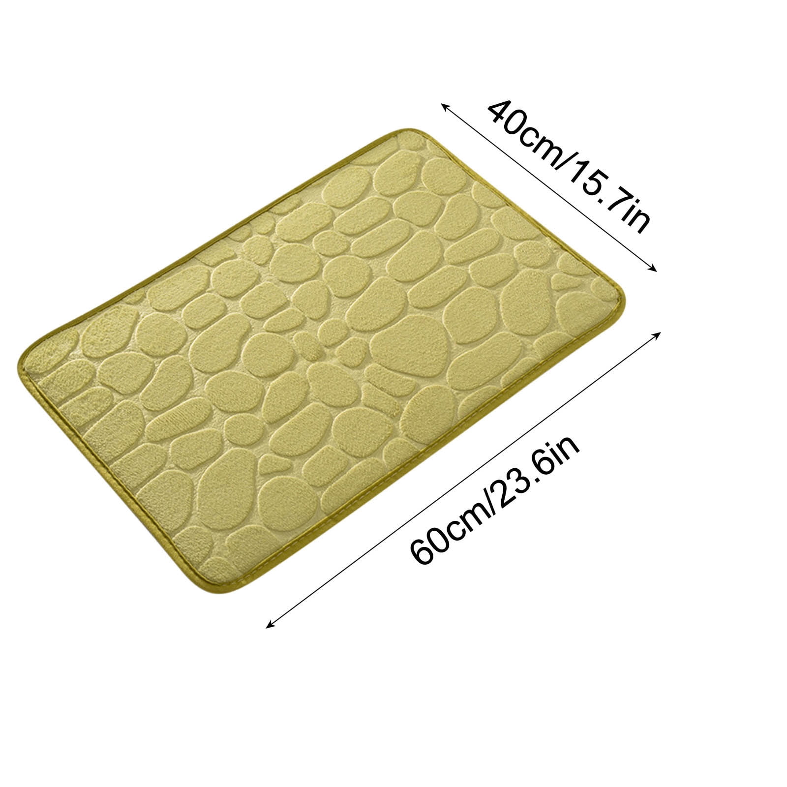 fuyuli 1pc 23.6×15.7 inches Memory Foam Bath Rug Embossed Bathroom Mat ...