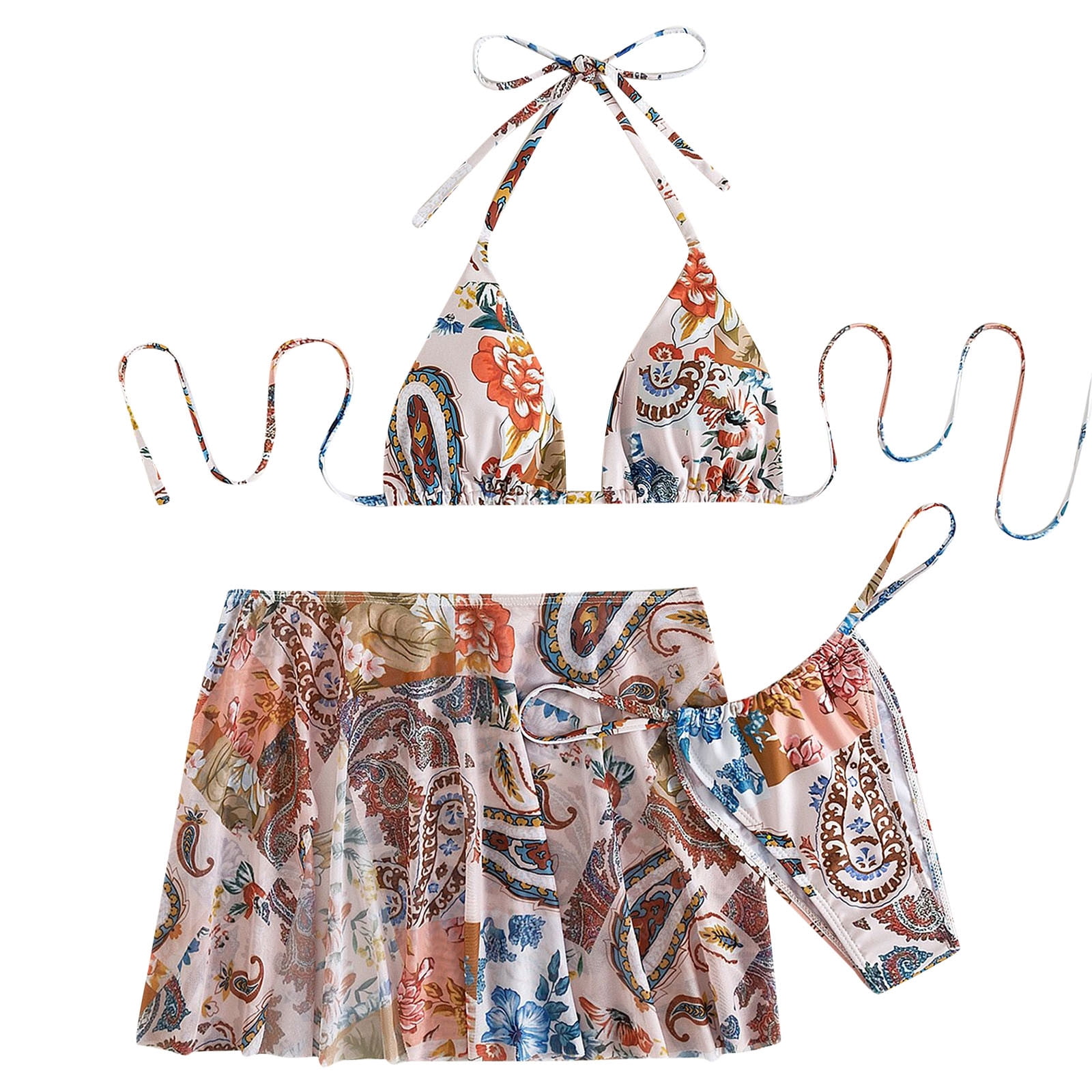 Fvwitlyh Bikini Sets For Women Plus Size Bathing Suits For Women Leopard Female Three Women Push