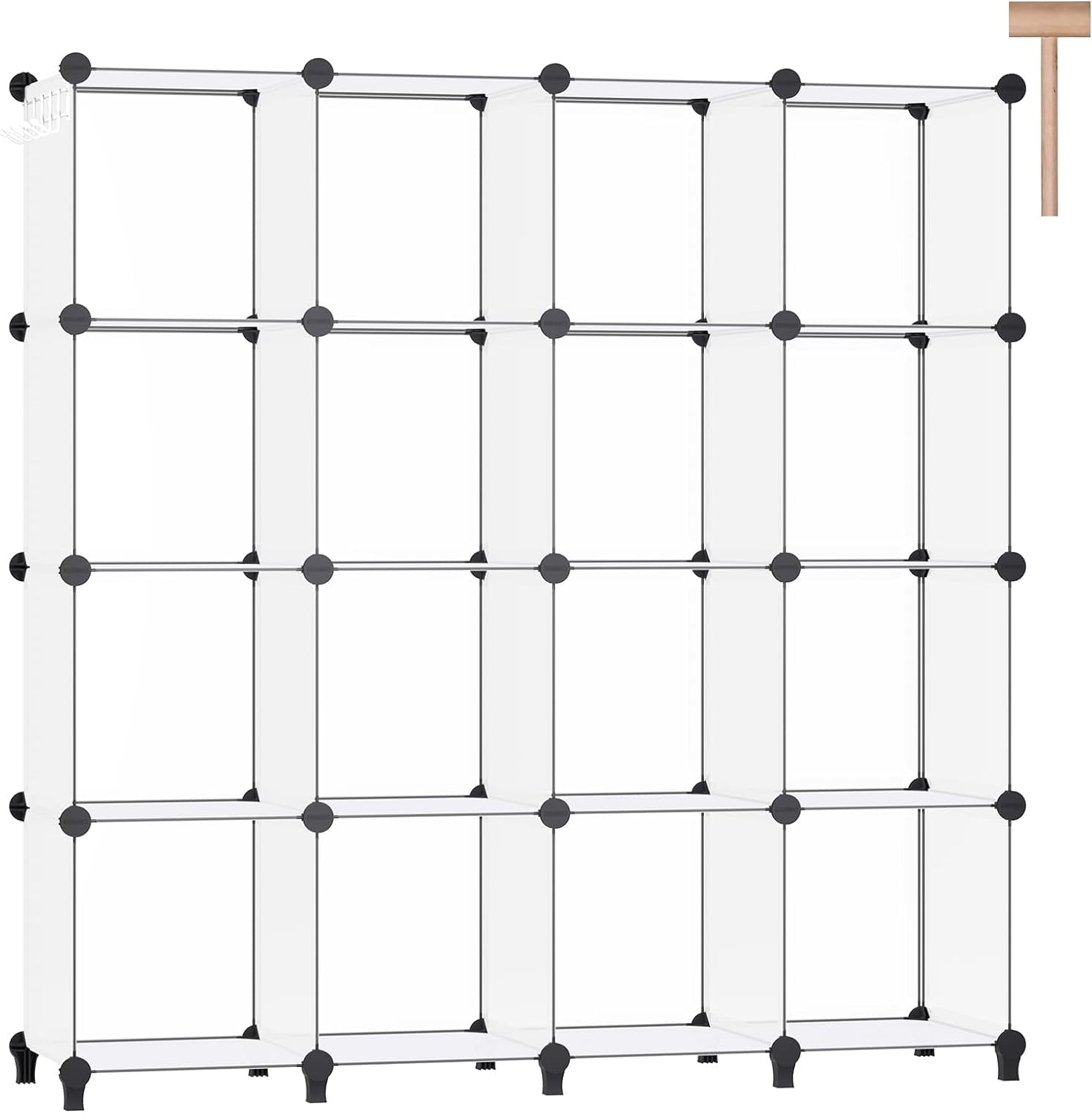 fycvghbn 16 Cubes Storage Organizer Bookcase Display Shelf with Cabinet ...