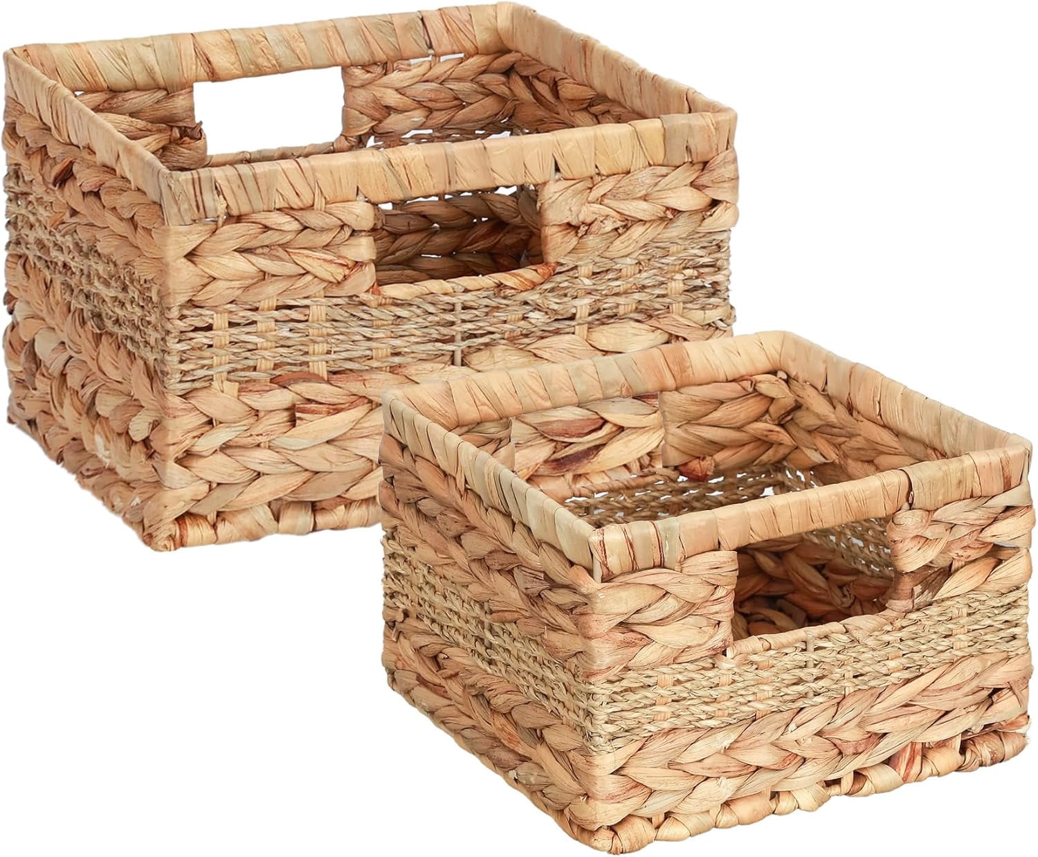 fycvghbn Decorative Wicker Storage Baskets Water Hyacinth and Seagrass ...