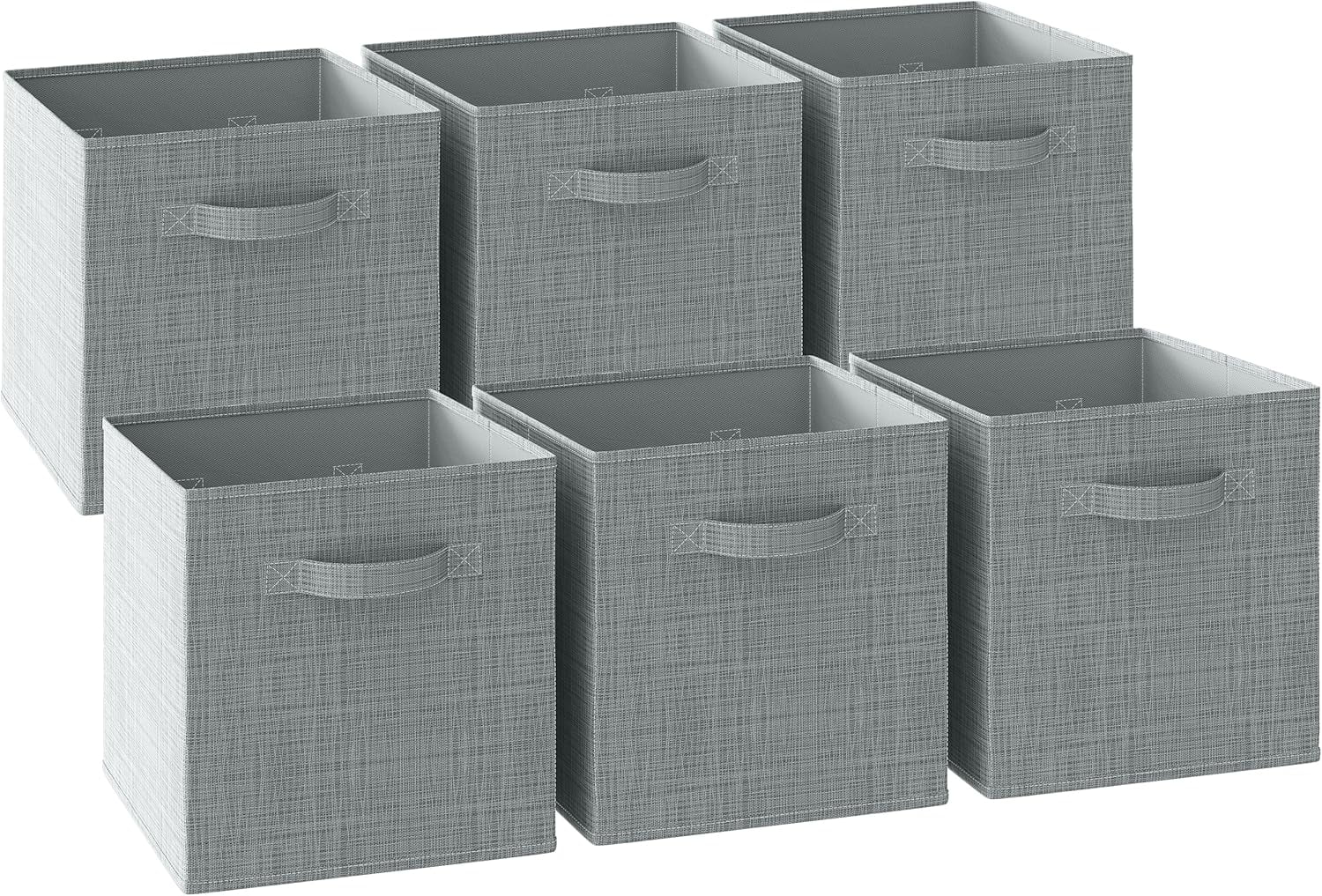 fycvghbn Fabric Storage Cubes - 6 Pack Heavy Duty Solid Black Bins - 13 ...
