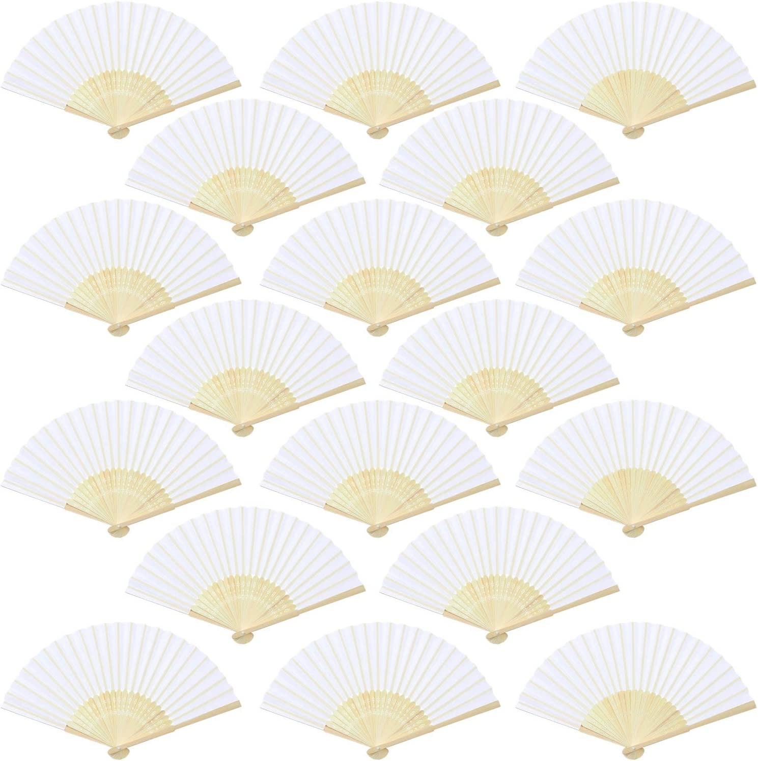 fycvghbn JKLCH 18 Pieces 18 Colors Handheld Fans Cloth Hand Fans Bamboo ...