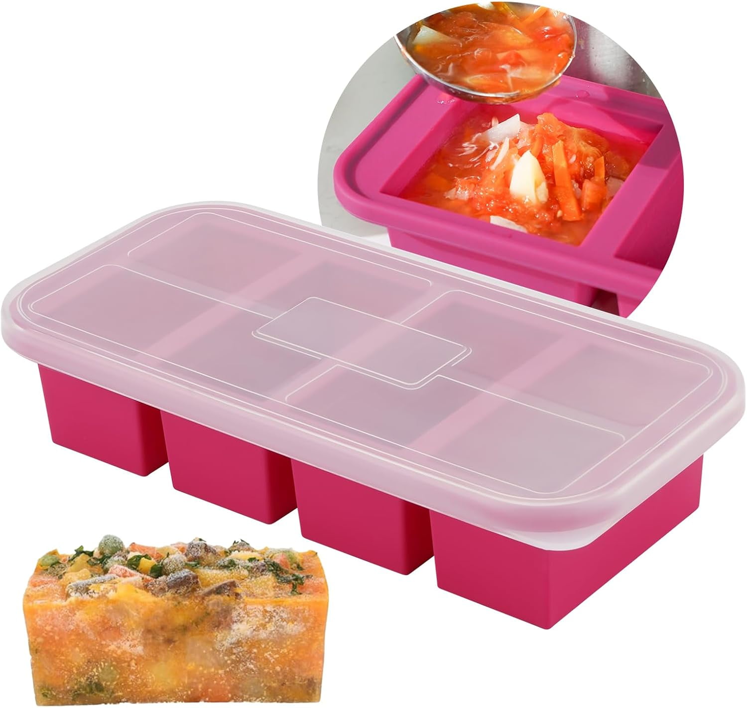fycvghbn Silicone Freezer Molds With Lids Silicone Soup Freezer ...