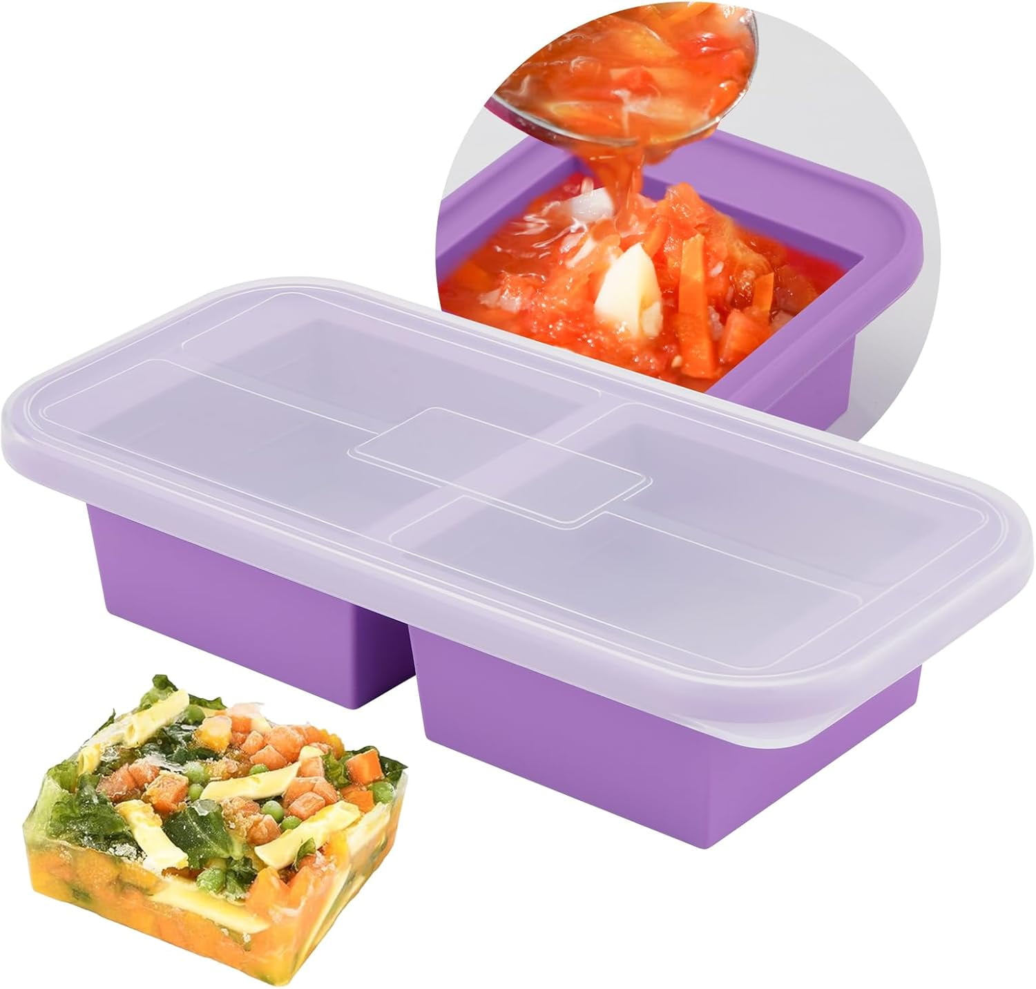 fycvghbn Silicone Freezer Molds With Lids Silicone Soup Freezer ...