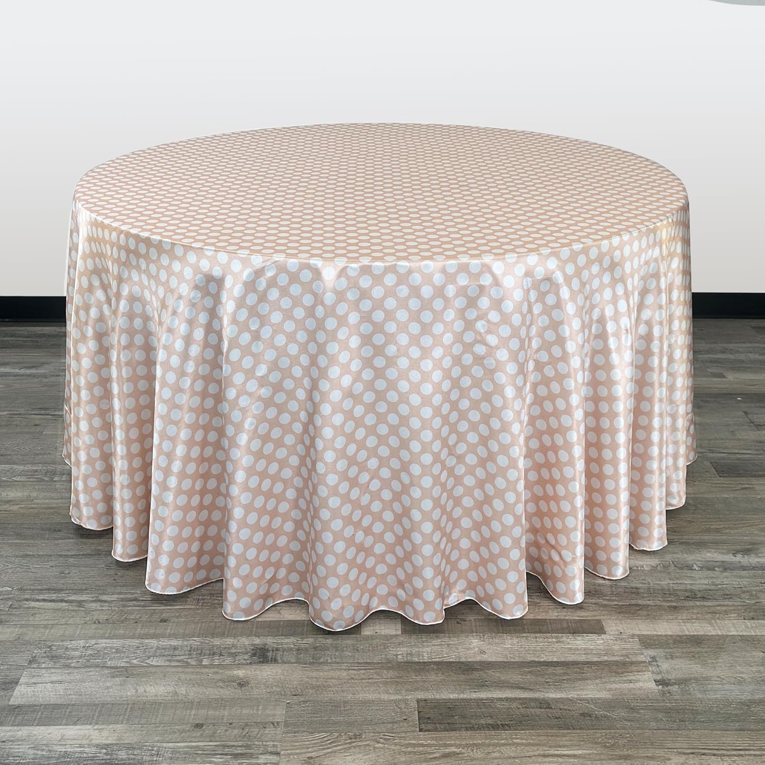 fyigbion - 120 inch Round Satin Tablecloth Royal Blue/White Polka Dot ...