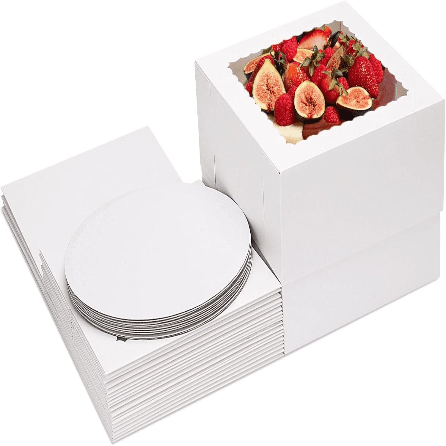 fyigbion 15 Sets Cake Boxes 10x10x8 Inches Tall Bakery Boxes with Cake ...