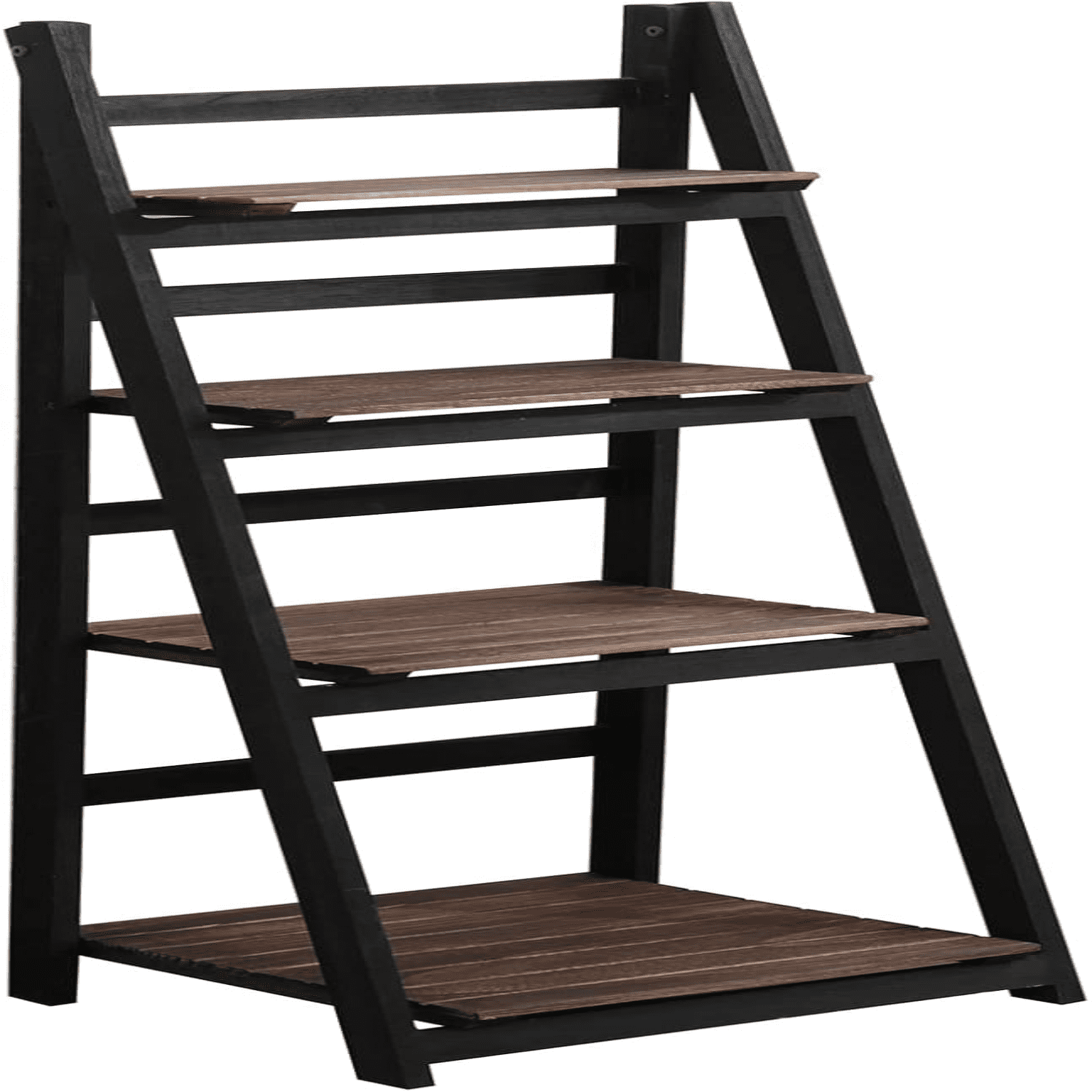 fyigbion 4-Tier Ladder Shelf Wooden Plant Shelves Ladder Bookshelf ...