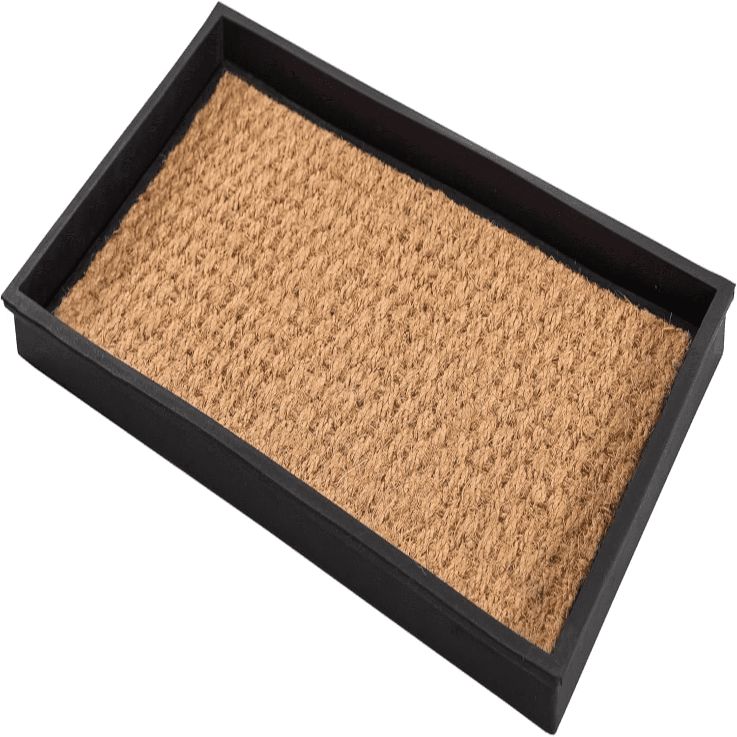 fyigbion AMB0BT4F-003 Black Rubber Boot/Shoe Tray with Coir Fits 4 Pair ...