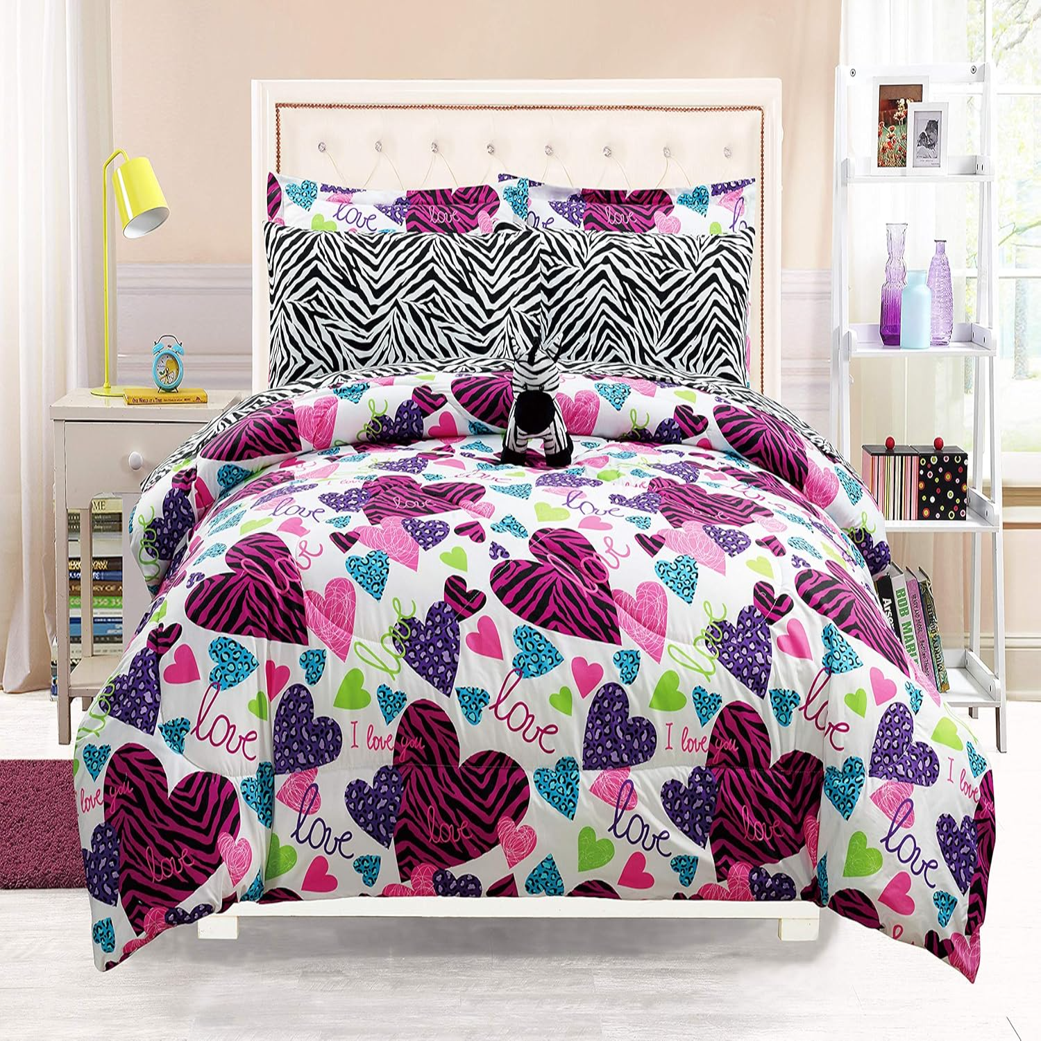 fyigbion - Girls DXYPQZ Bedding-Misty Zebra Tween Teen Dream Bed in Bag ...