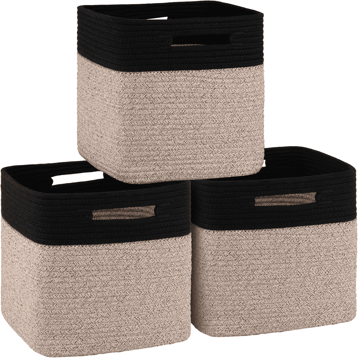 fyigbion KFHDMCV Storage Cubes 11 Inch Storage Bins-3-Pack Cotton Rope ...