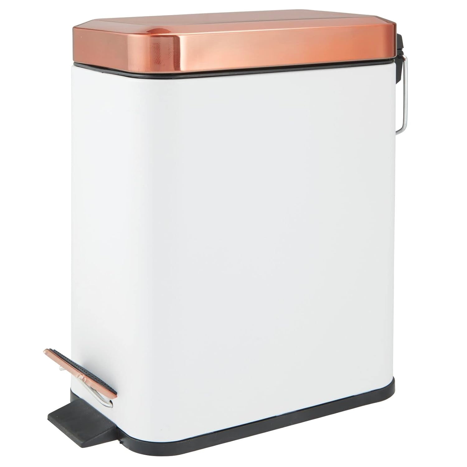 fyigbion Small Modern 1.3 Gallon Rectangle Metal Lidded Step Trash Can ...