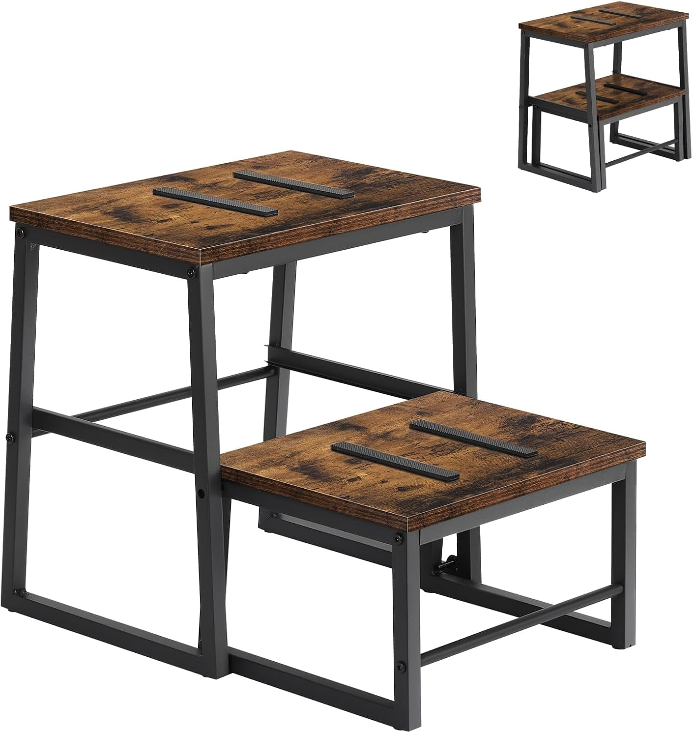fyigbion Step Stools for Adults Kids 2 Step Stool Heavy Duty Steel ...