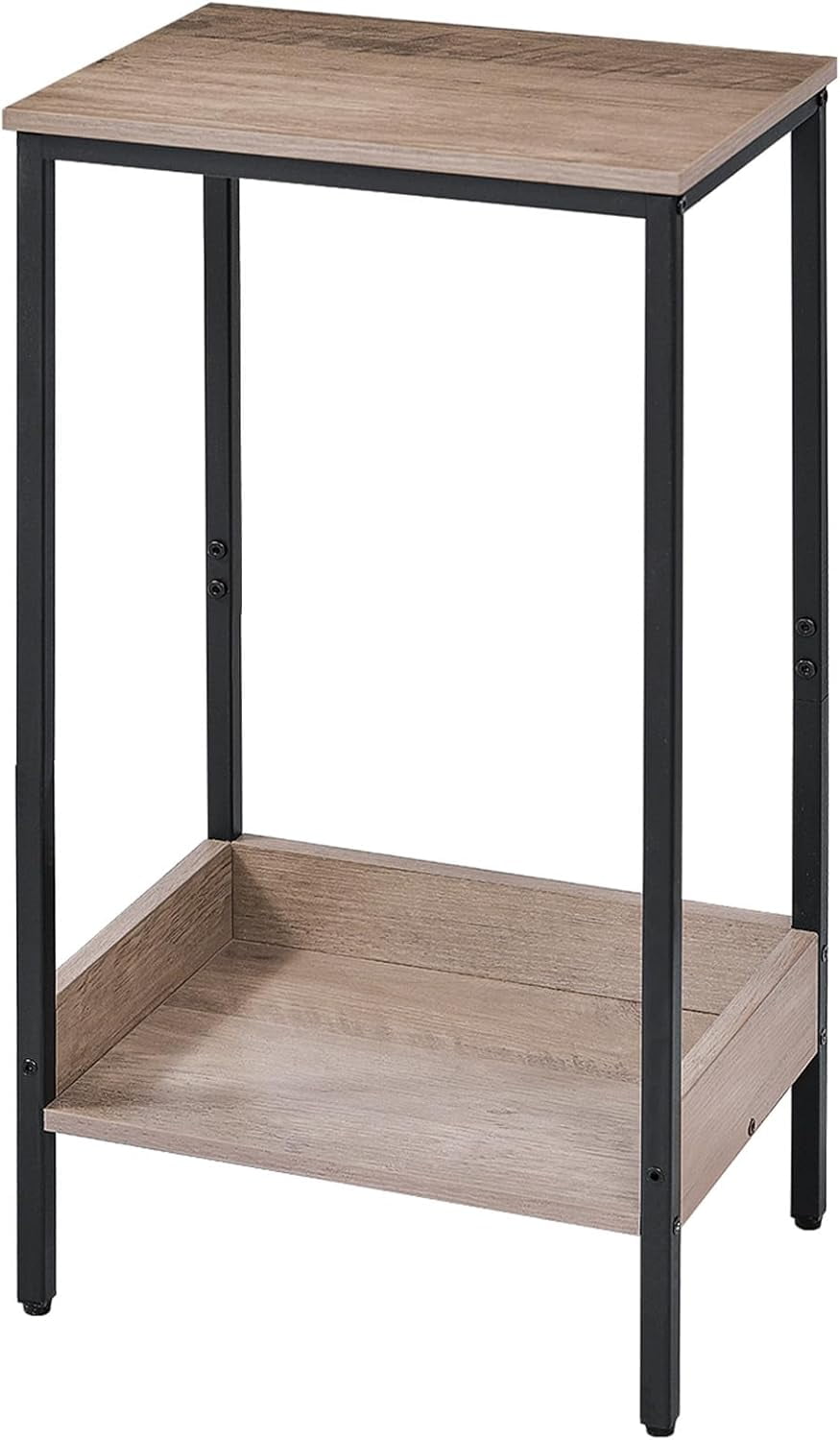 fyuigpj End Table Nightstand with Storage Cabinet 2-Tier Modern Corner ...