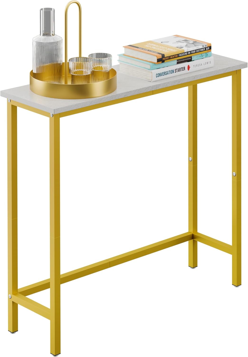 fyuigpj Narrow Console Table 29.5" Slim Entryway Table Sofa Stand ...