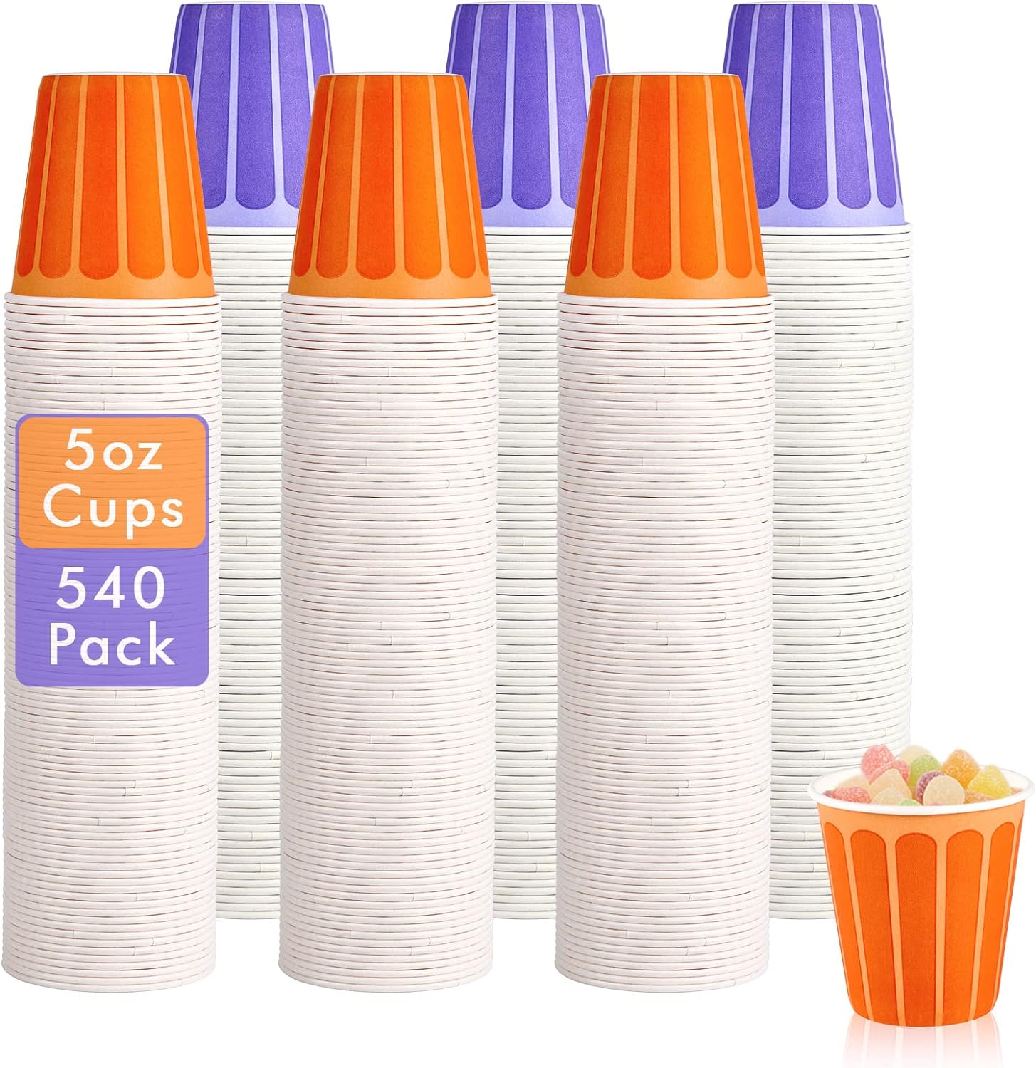 g 540 Pack 5oz Paper Cups, Purple and Orange Disposable Paper Cups ...