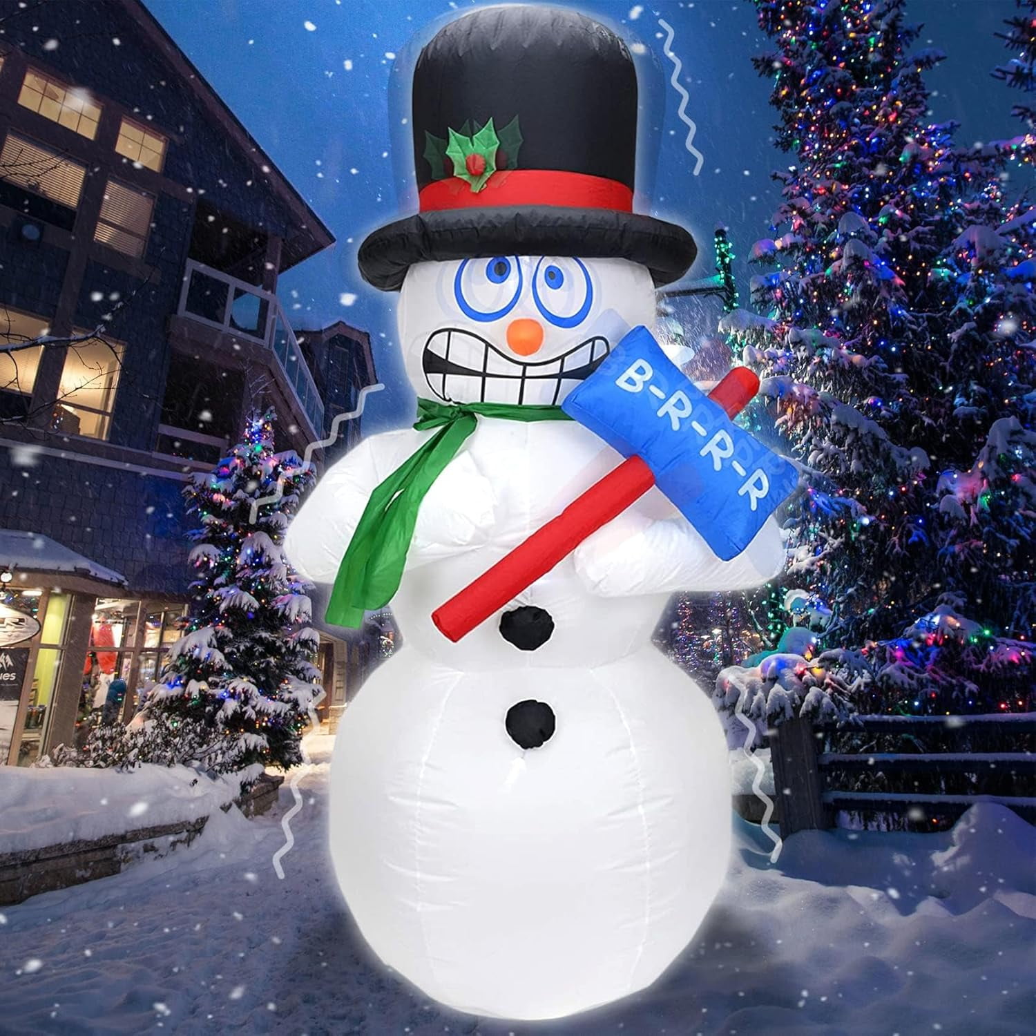 g 6FT Christmas Inflatables Shivering Snowman Inflatable Outdoor Indoor ...