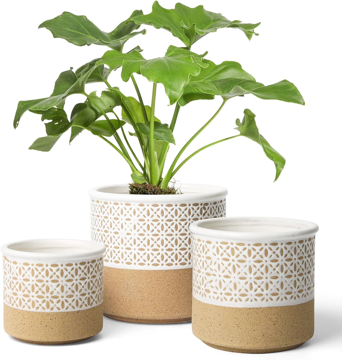 g Ceramic Planters for Indoor Plants, 4.2+5.4+6 Inch Plant Pots Set ...