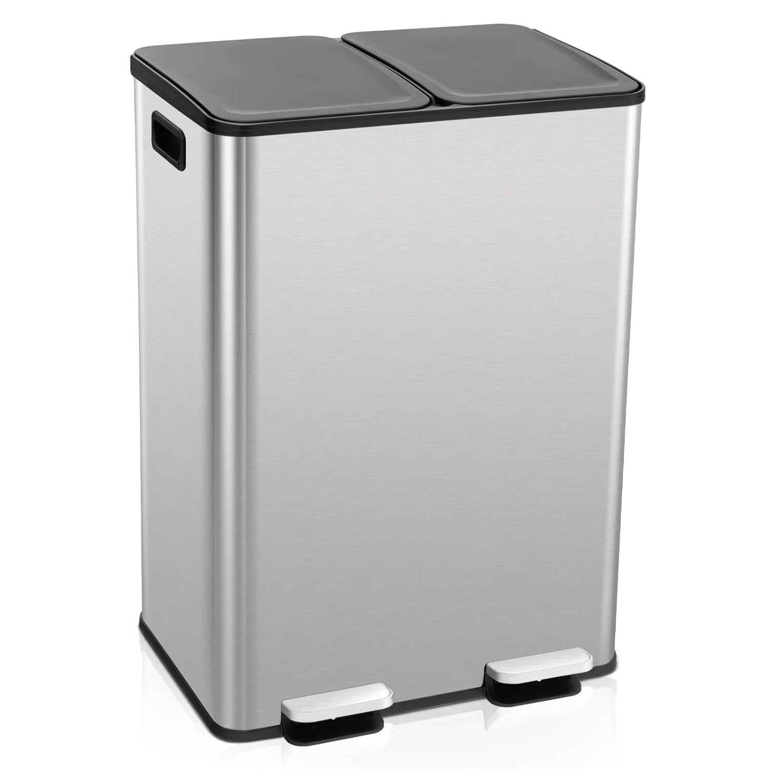 g Dual Trash Can, 16 Gallon/ (2x30L) Double Trash and Recycling Bin ...