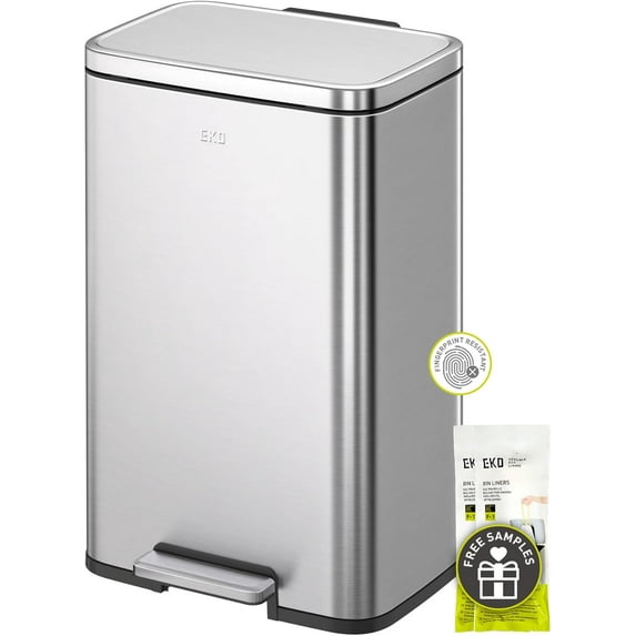 g Madison Brushed Stainless 25L+20L Dual Compartment Step Trash Can ...