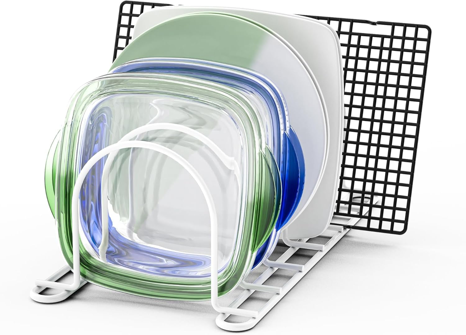 g Pot Lid Rack Organizer, 10.5" Kitchenware Dividers Holder for Plates ...