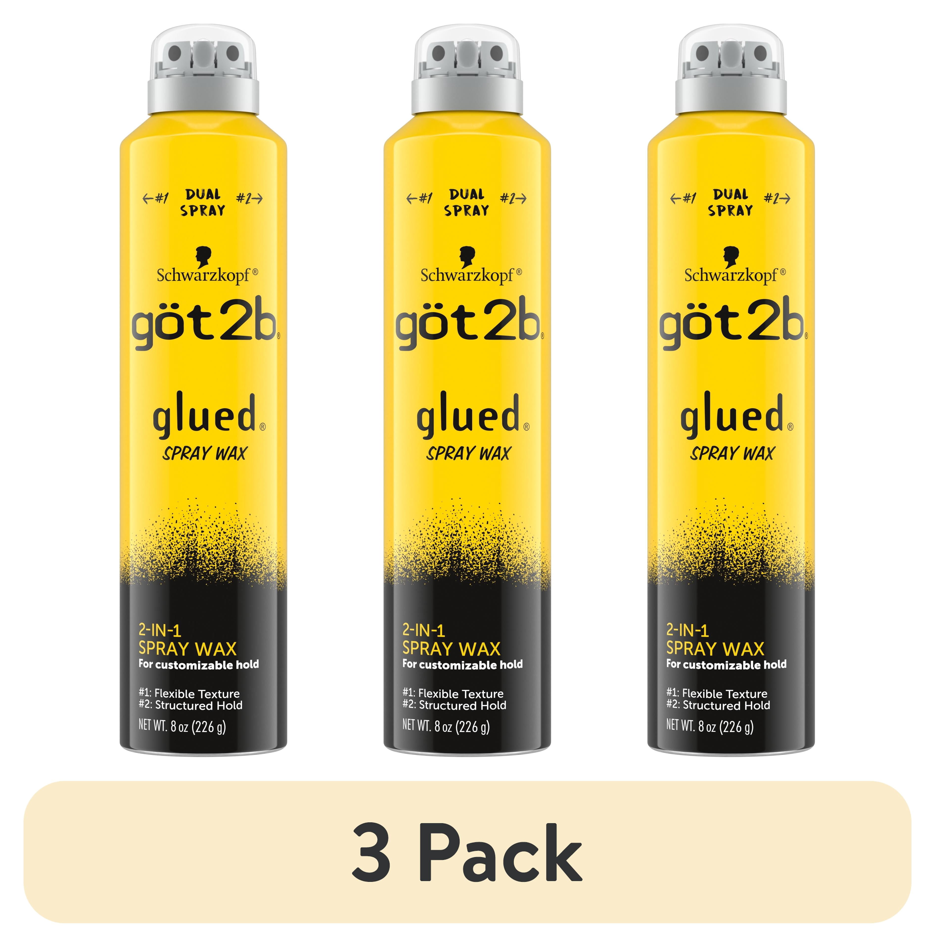 (3 pack) Got2b Glued Spray Wax with 2-in-1 Dual Spray Nozzle, 8 oz ...