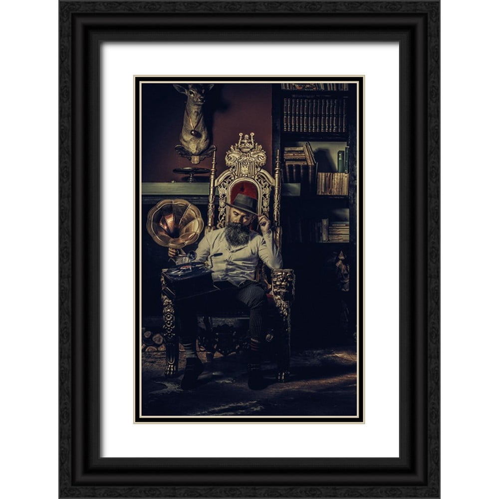 gNo 17x24 Black Ornate Wood Framed with Double Matting Museum Art Print ...