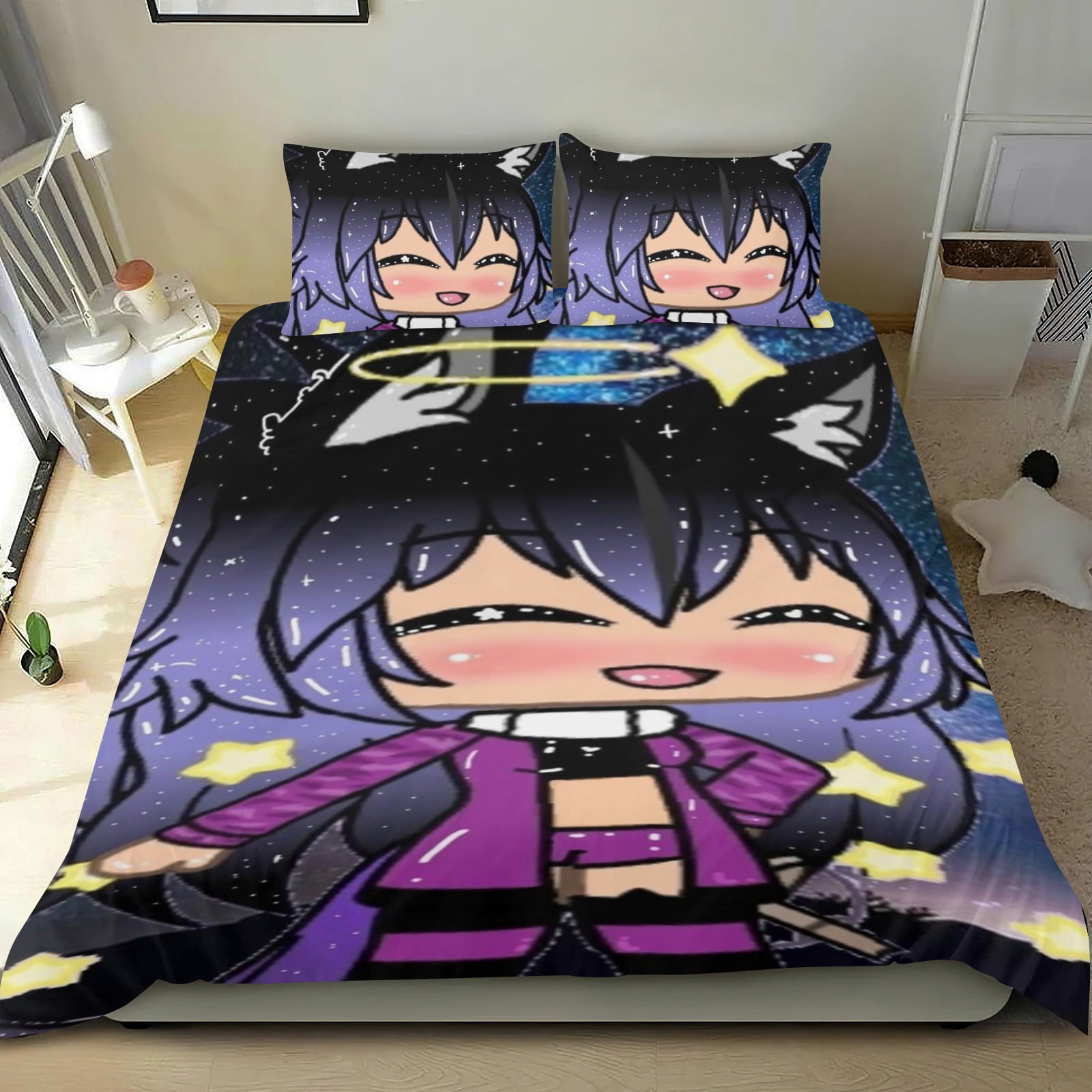 gacha life Themed Bed Sheet Set Three Piece Set 36x75 In ches ...