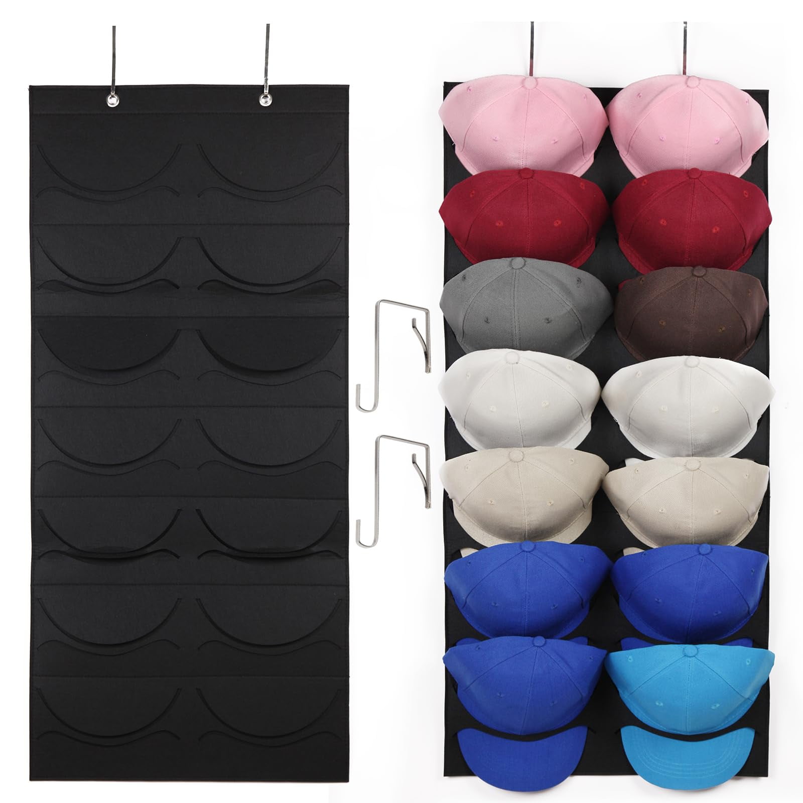 gaconjunct Over the Door Hat Organizer Hat Rack for Baseball Caps 14 ...