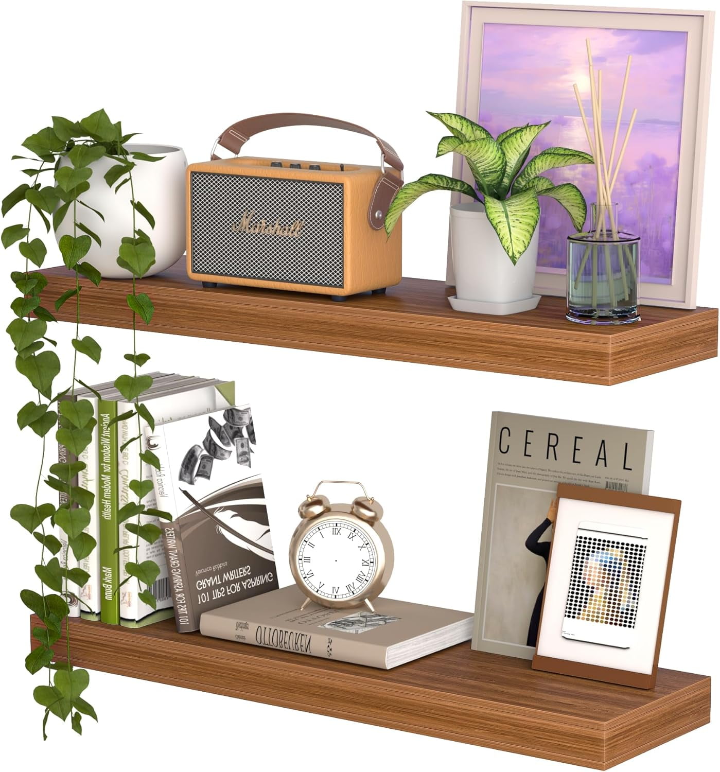 gaegajkl 24 Inch Floating Shelf 6.7 Inch Deep Floating Shelves for Wall ...