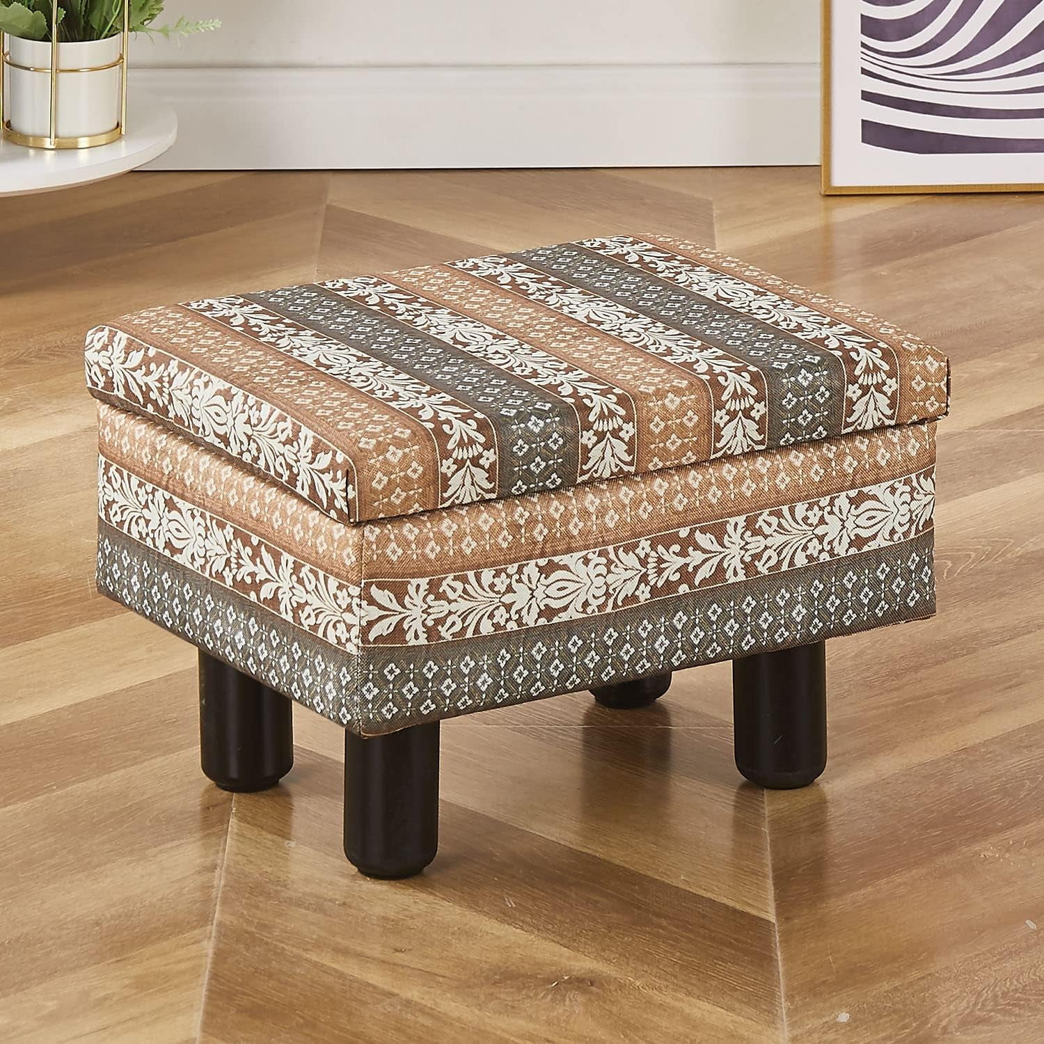 uihygfr Linen Small Foot Stool Ottomans Rectangular Footrest Storage ...