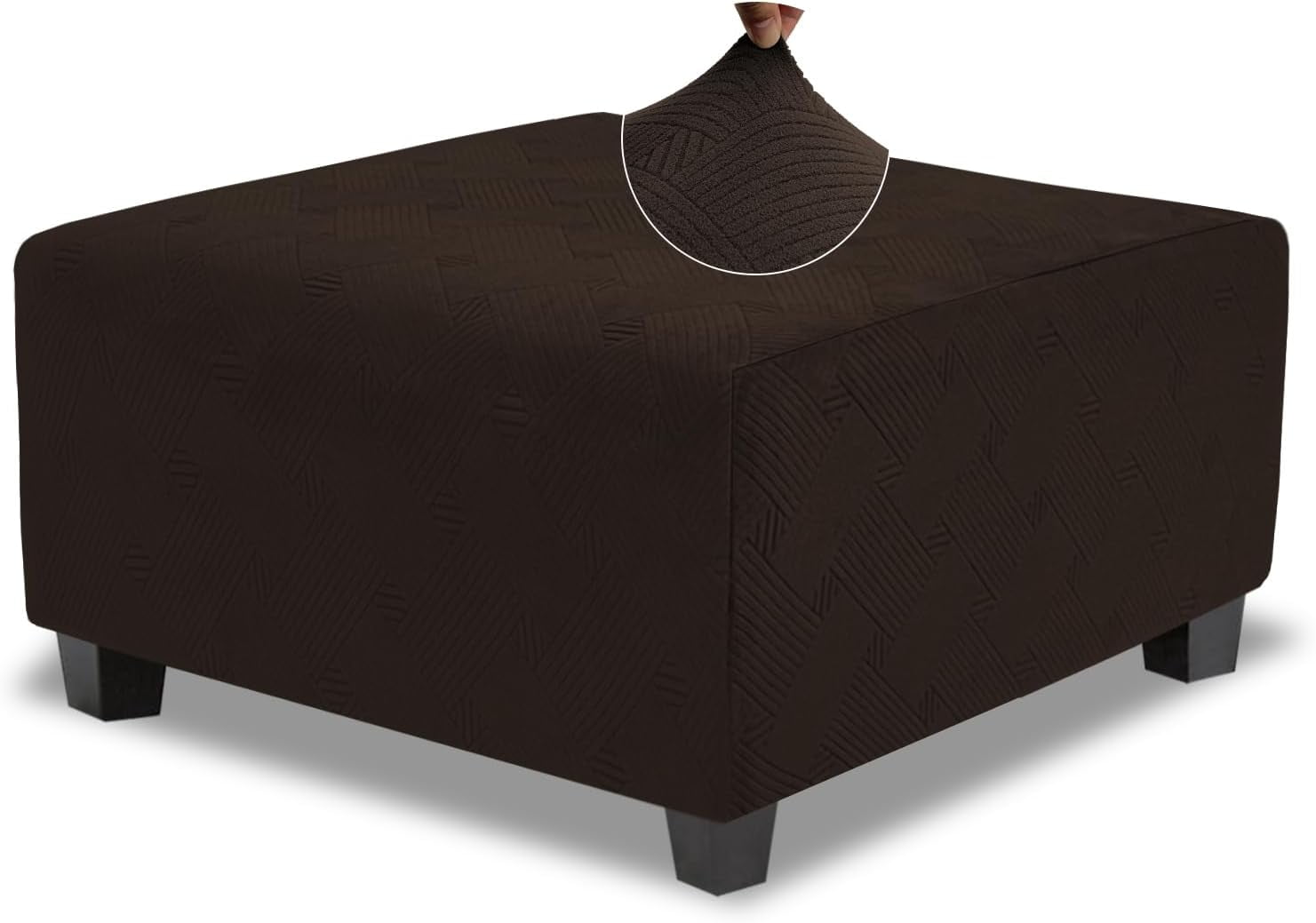 gaegajkl Ottoman Cover Rectangle Large Stretch Slipcover for Square and ...