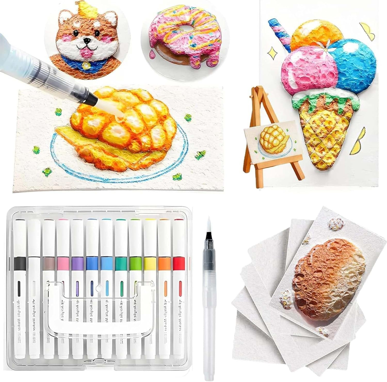 gagawow Magic Puffy Paint, 3D Drawing Magic Canvas Sponge with Water ...